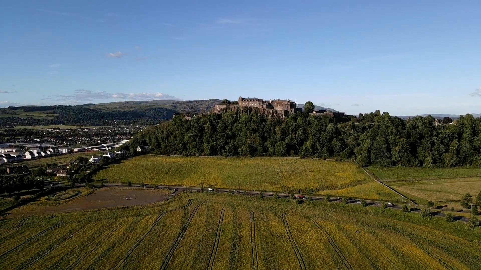 Drone Footage of Distant Castle Free Stock Video Footage, Royalty-Free ...