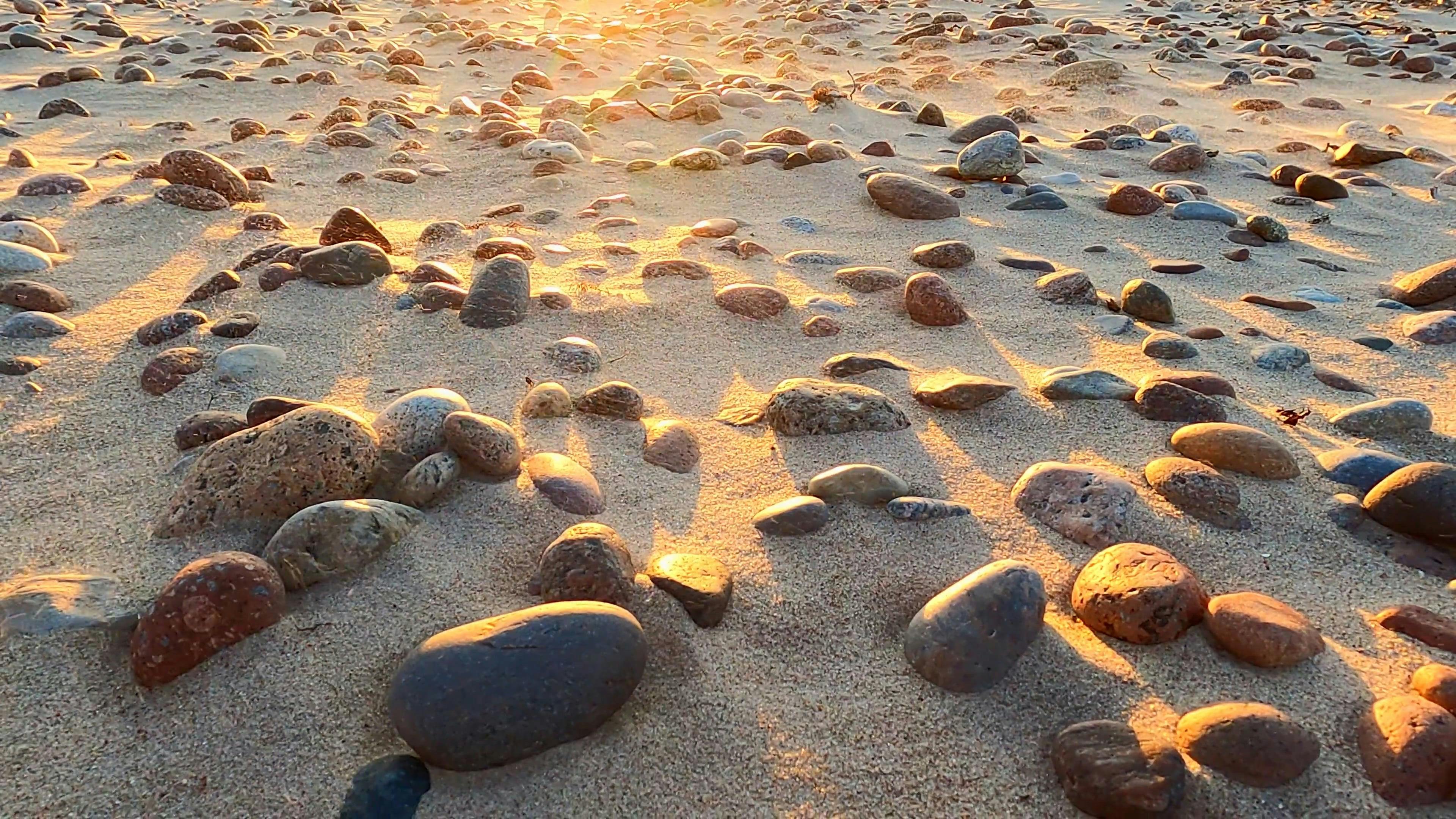 Pebbles on Sandy Beach Free Stock Video Footage, Royalty-Free 4K & HD ...