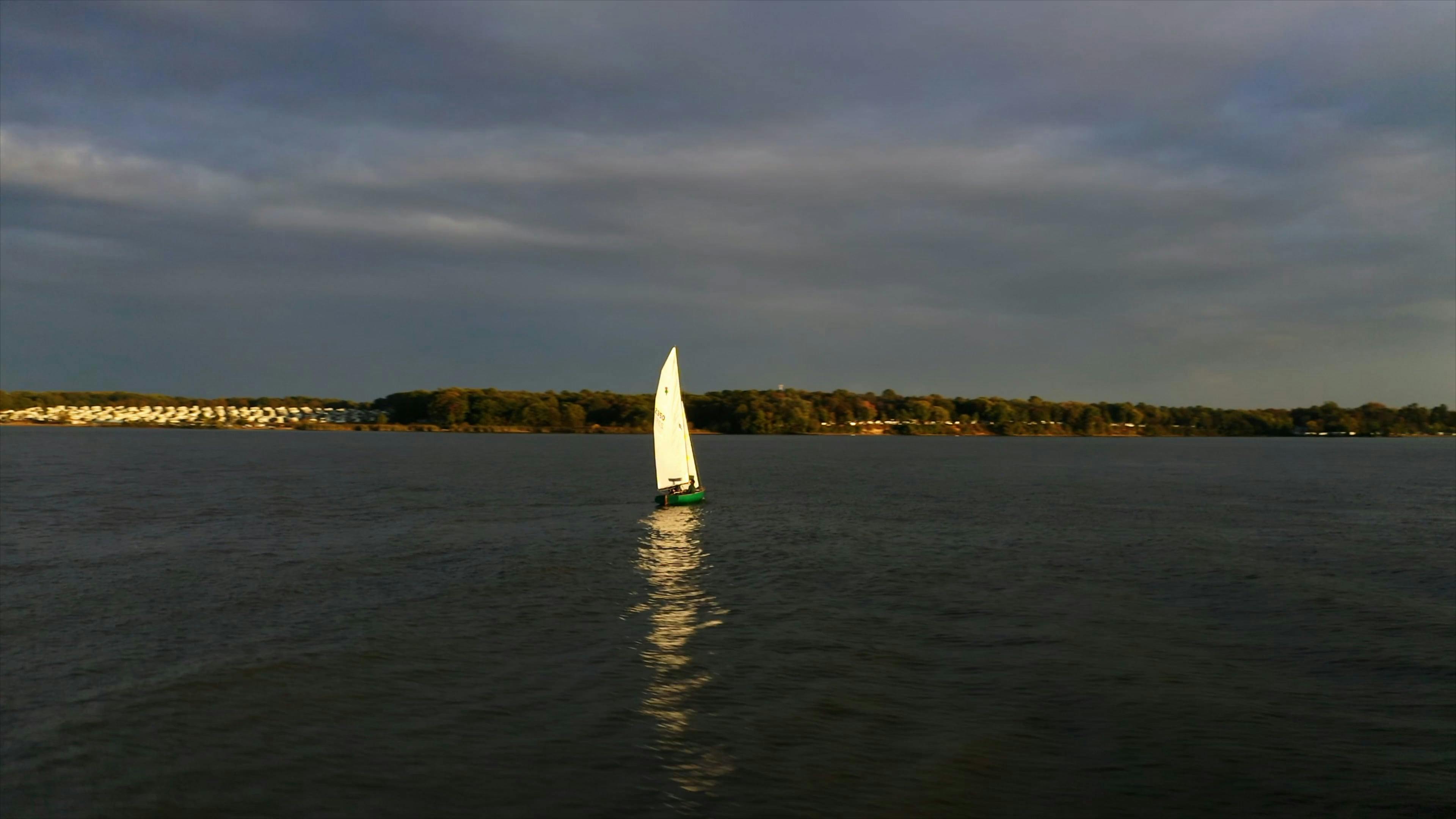 Sailboat in Lake at Sunrise Free Stock Video Footage, Royalty-Free 4K ...