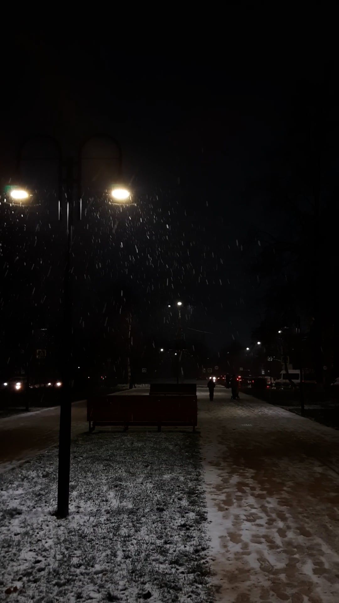 Snow Falling down in City at Night Free Stock Video Footage, Royalty ...