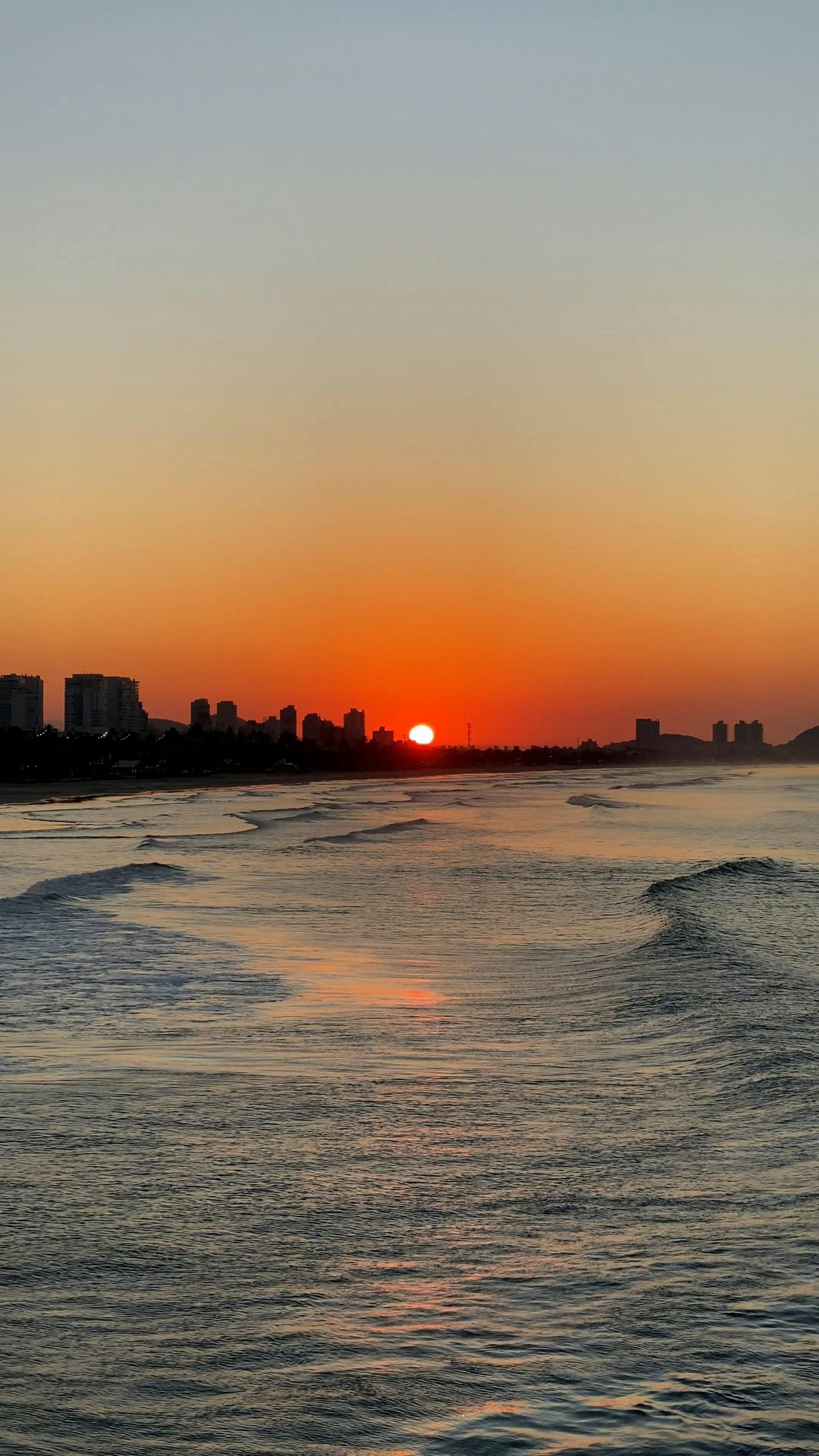 Clean Sunset over City on Coast Free Stock Video Footage, Royalty-Free ...