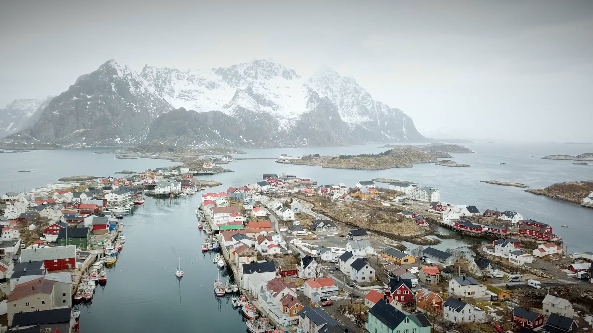 Aerial View of a Port Town · Free Stock Video