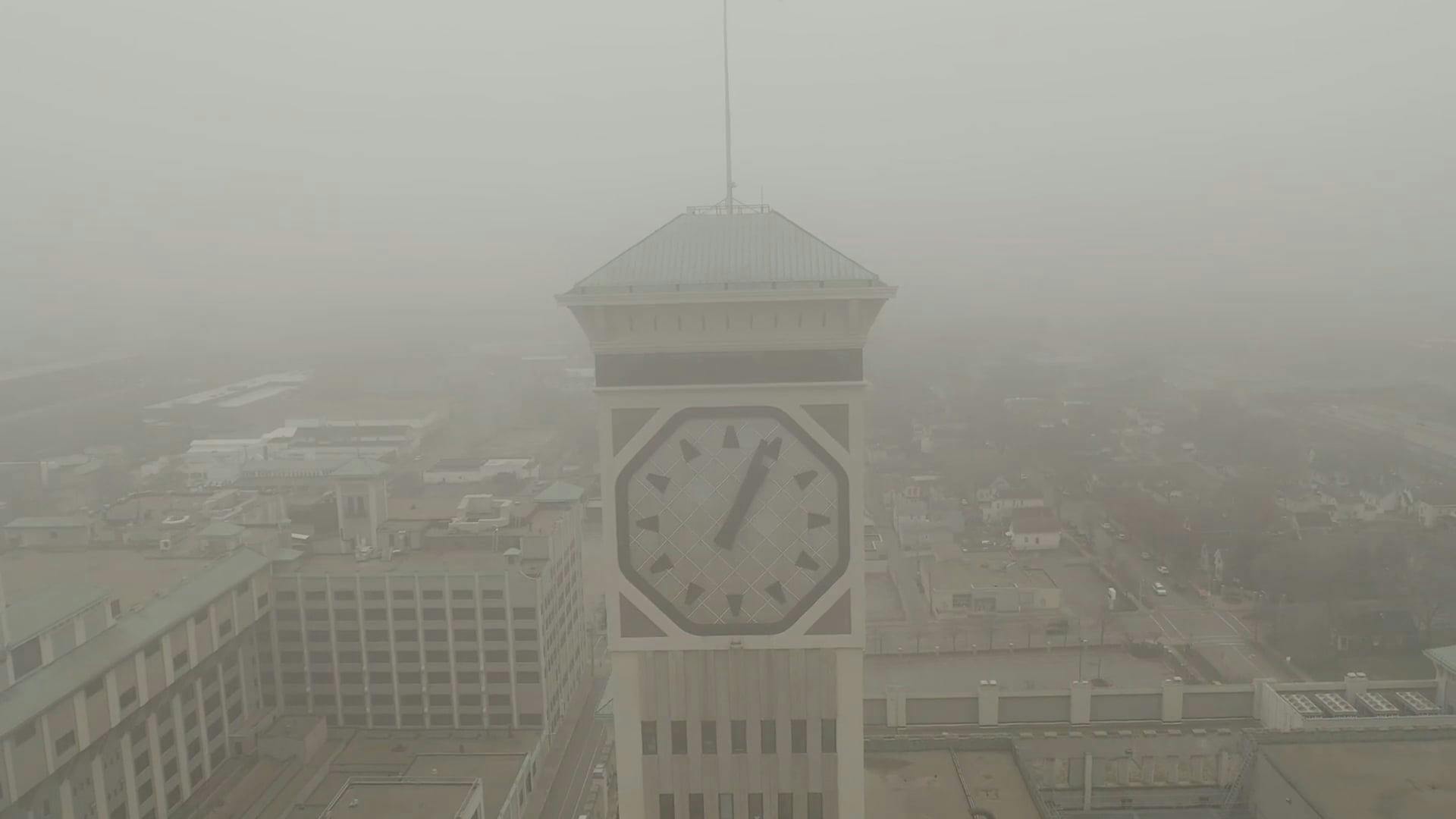 Fog Covering Clock Tower in Milwaukee Free Stock Video Footage, Royalty ...
