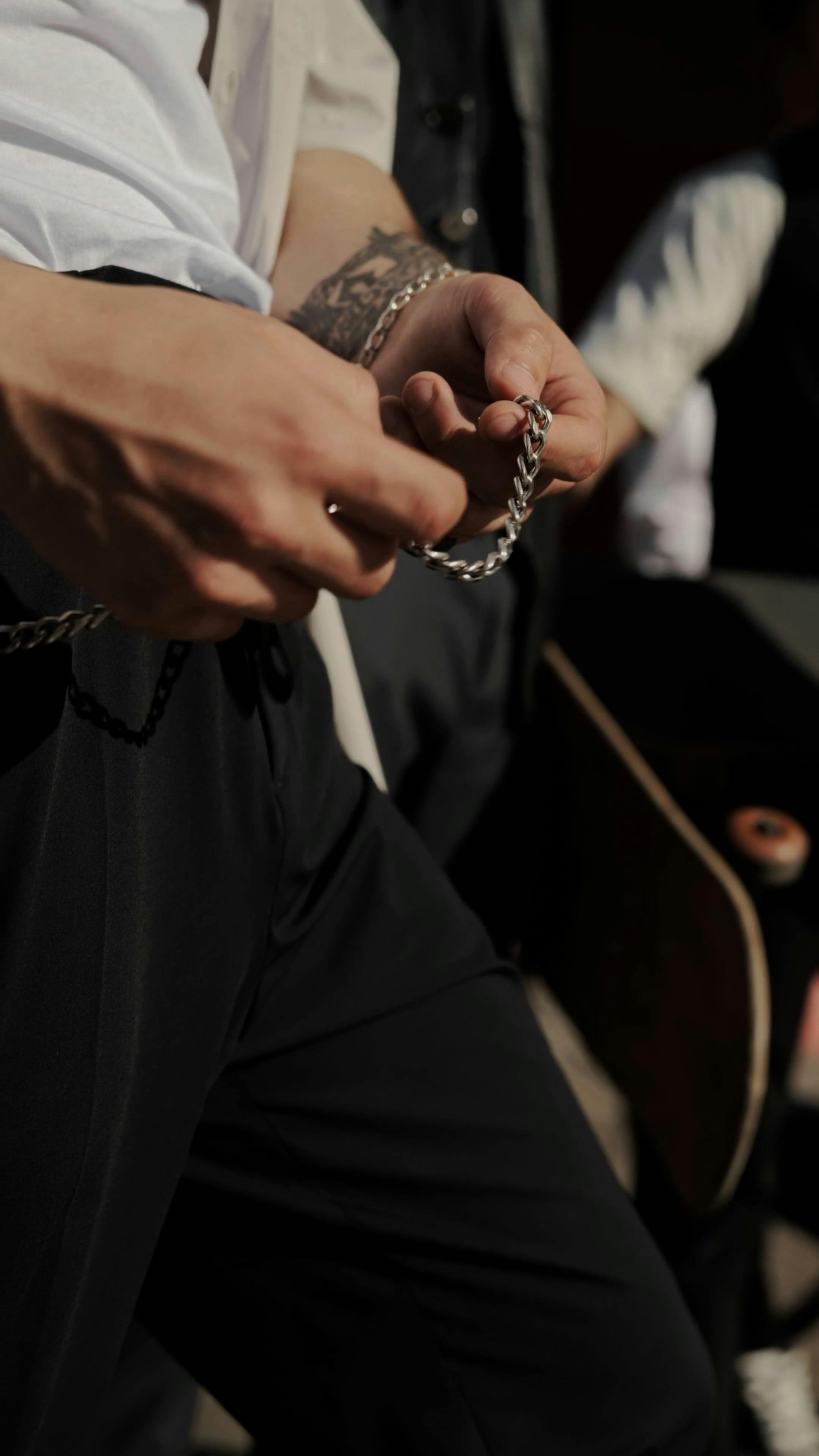 Close-Up View of Man Holding Chain Free Stock Video Footage, Royalty ...