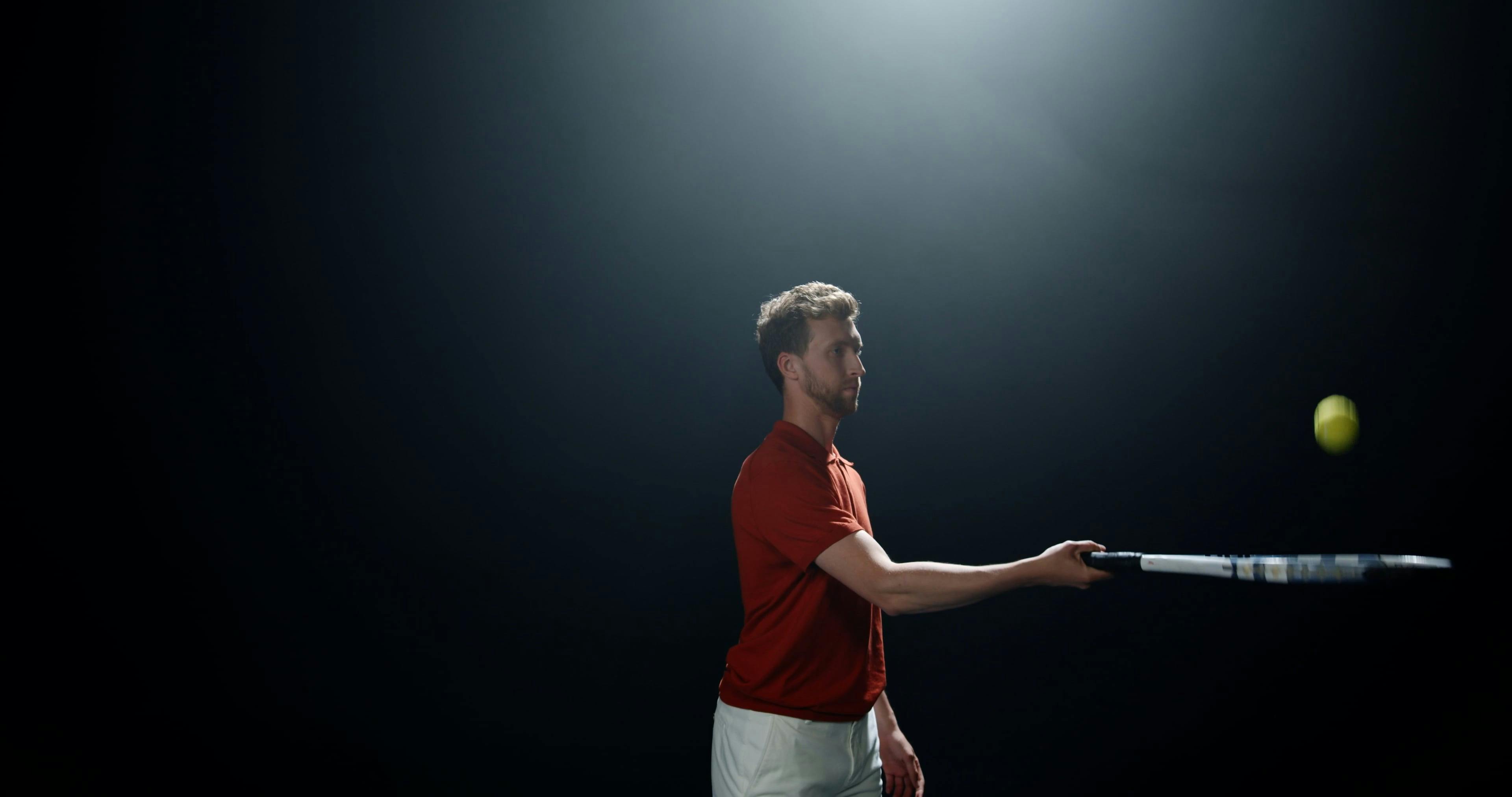 Man Standing and Tossing Tennis Ball Free Stock Video Footage, Royalty ...