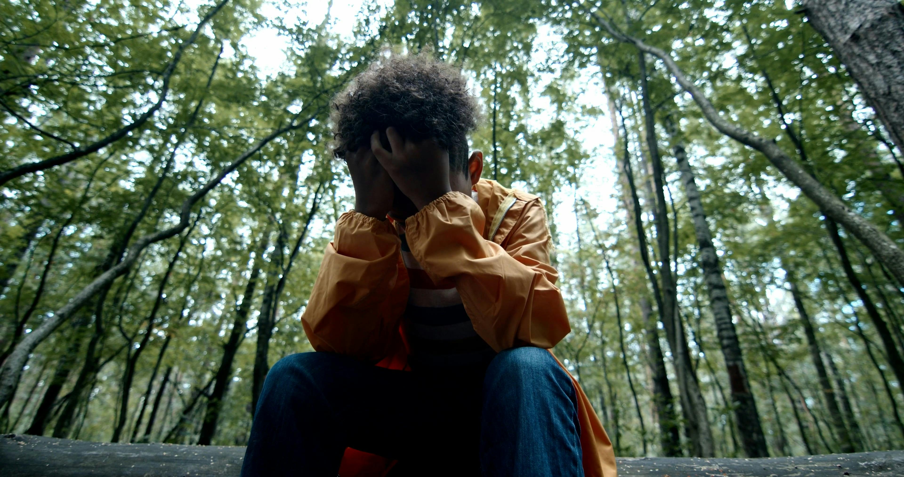 Lost Boy in the Forest Looking Up Free Stock Video Footage, Royalty ...