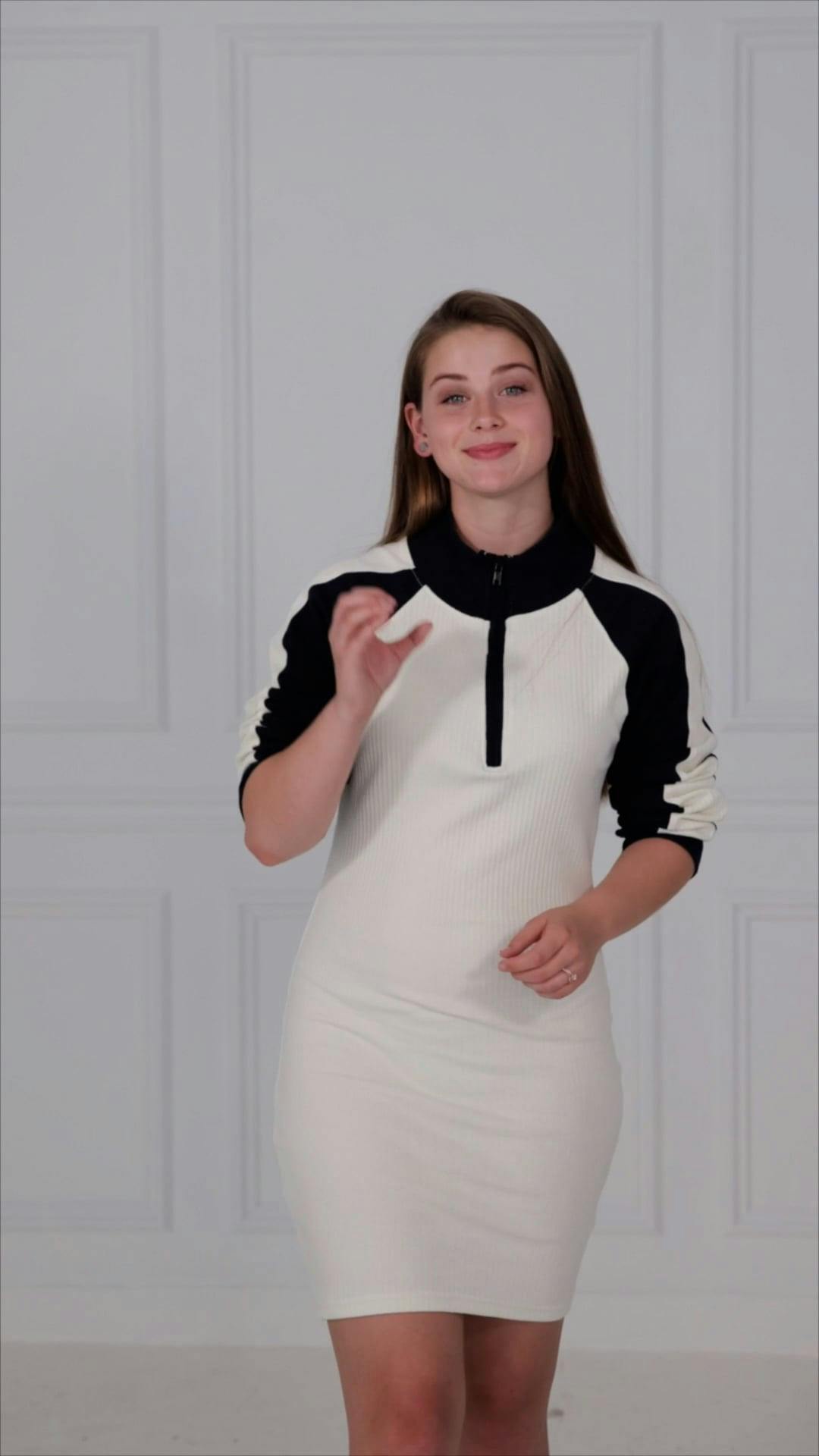 A Woman in a Dress Doing Sign Language Free Stock Video Footage ...