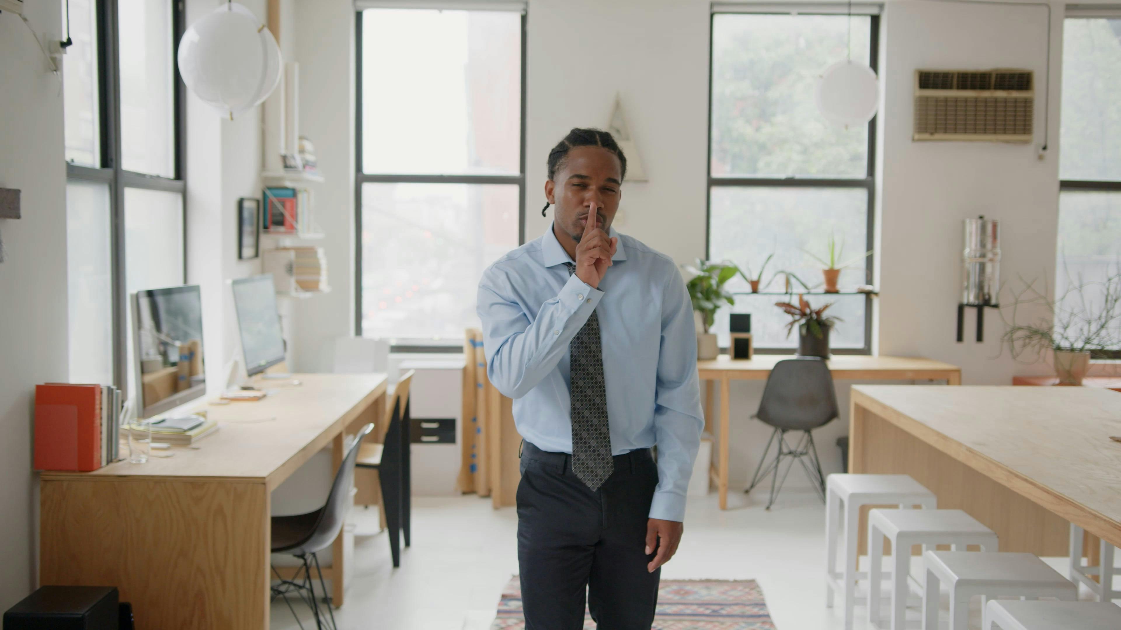 Man Saying Quiet in the Office Free Stock Video Footage, Royalty-Free ...