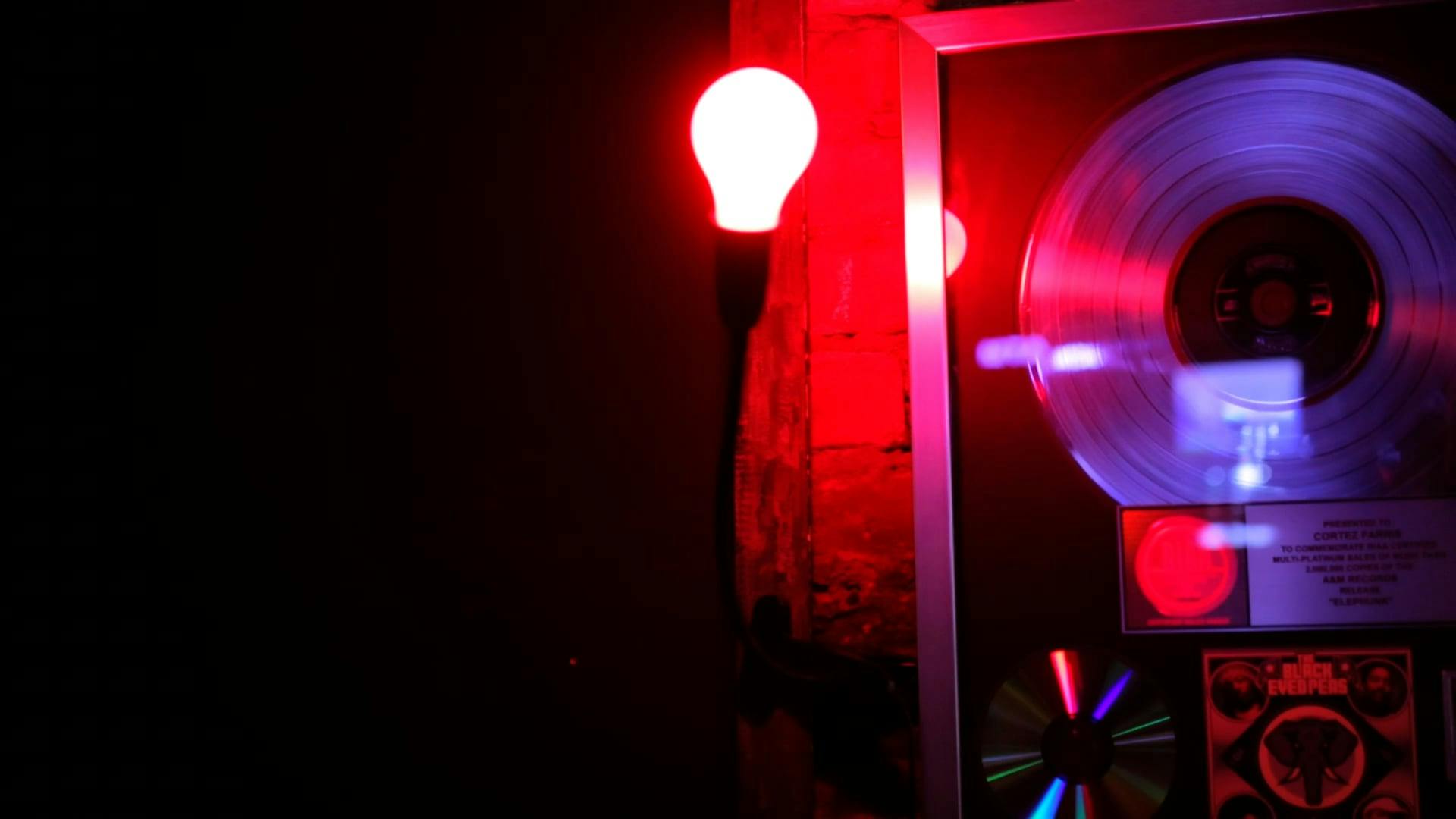 Light Bulb Lighting Vinyl Disk on Wall Free Stock Video Footage ...
