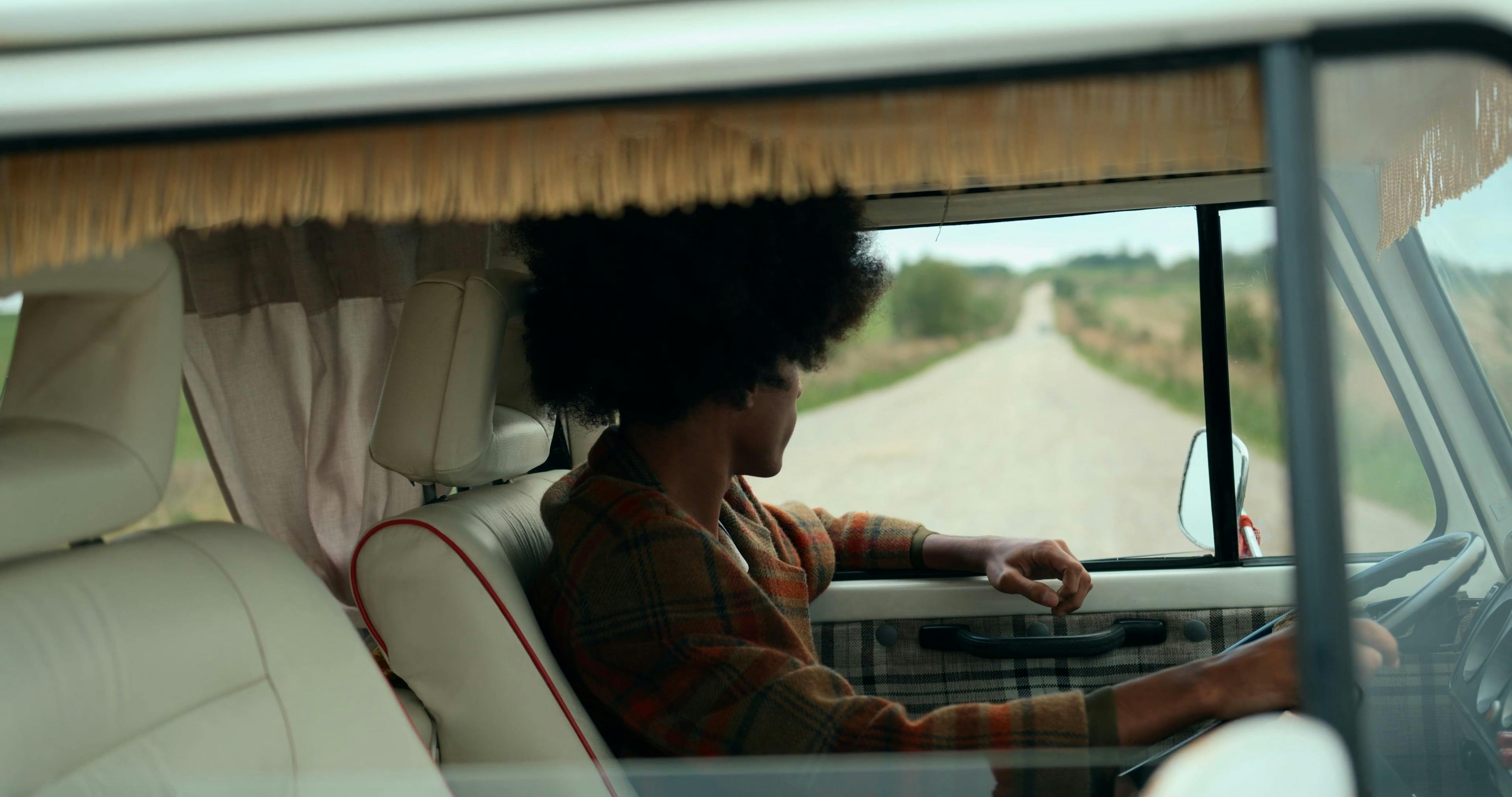 Man with Curly Hair in Hippie Van Free Stock Video Footage, Royalty ...