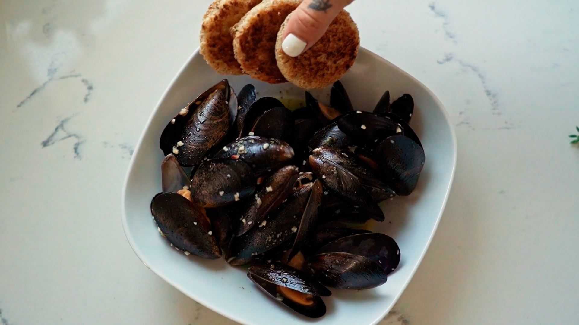 A Person Decorating a Mussels Dish Free Stock Video Footage, Royalty ...