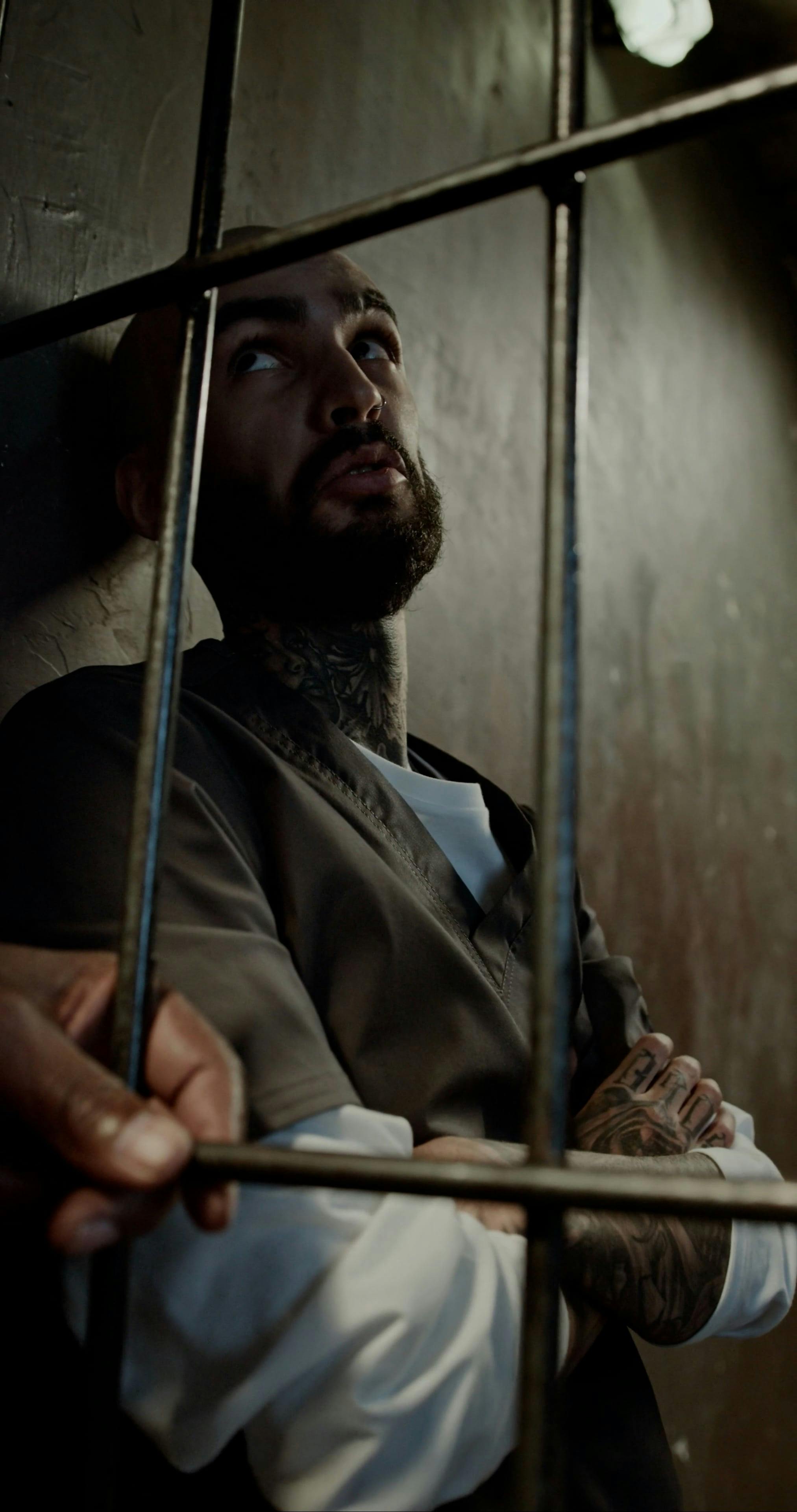 A Low Angle Shot of an Inmate Talking to the Cop Free Stock Video ...