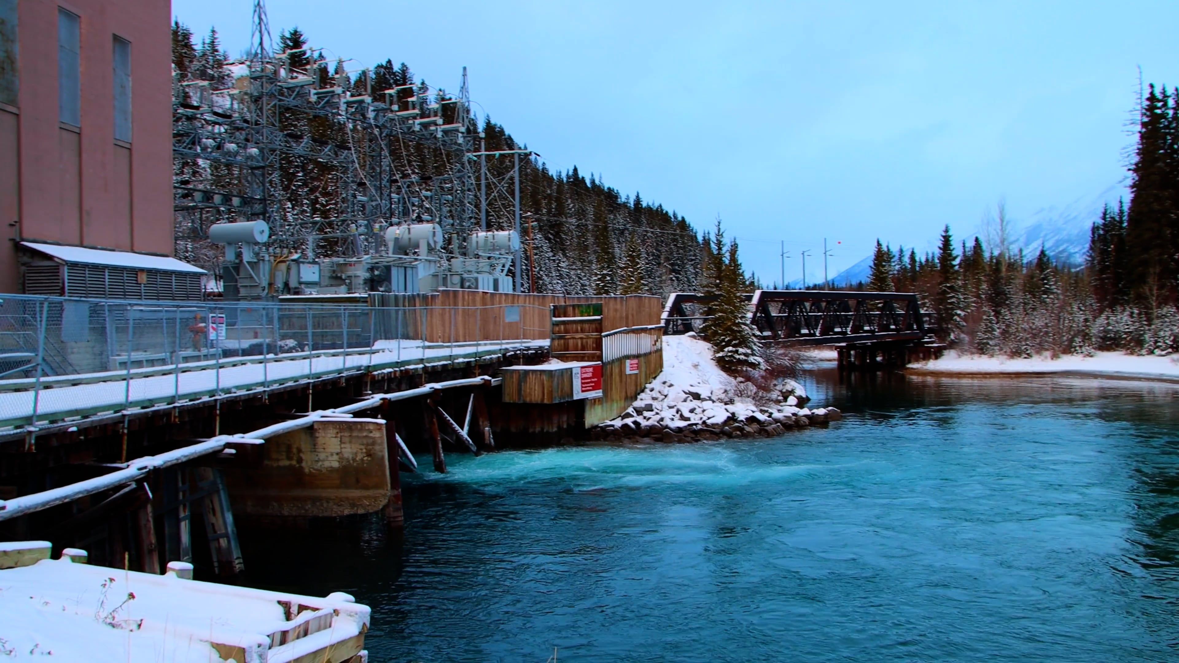 A Hydroelectric Dam in Banff Canada Free Stock Video Footage, Royalty ...