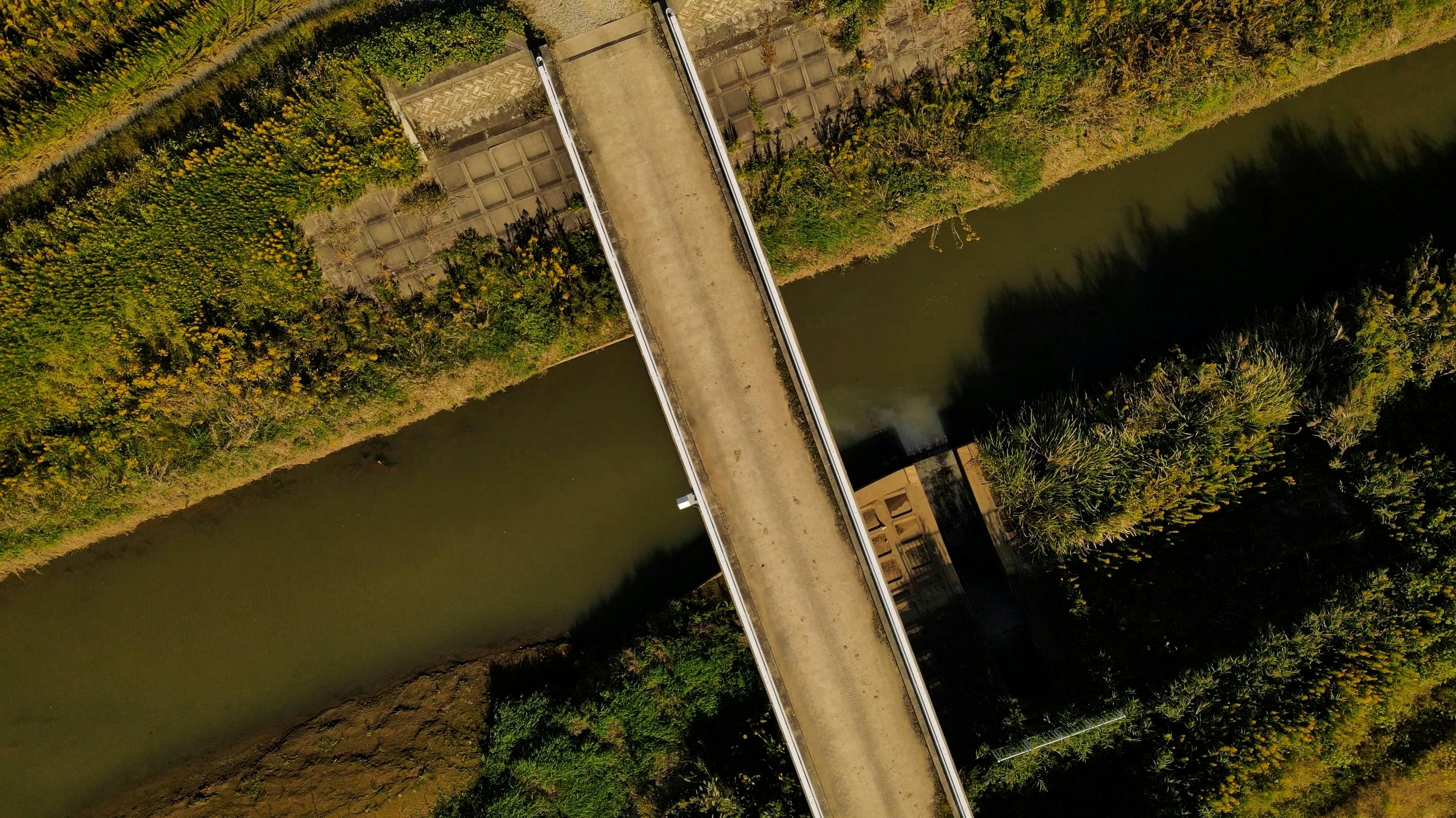 Top View of a Bridge in a Rural Area Free Stock Video Footage, Royalty ...