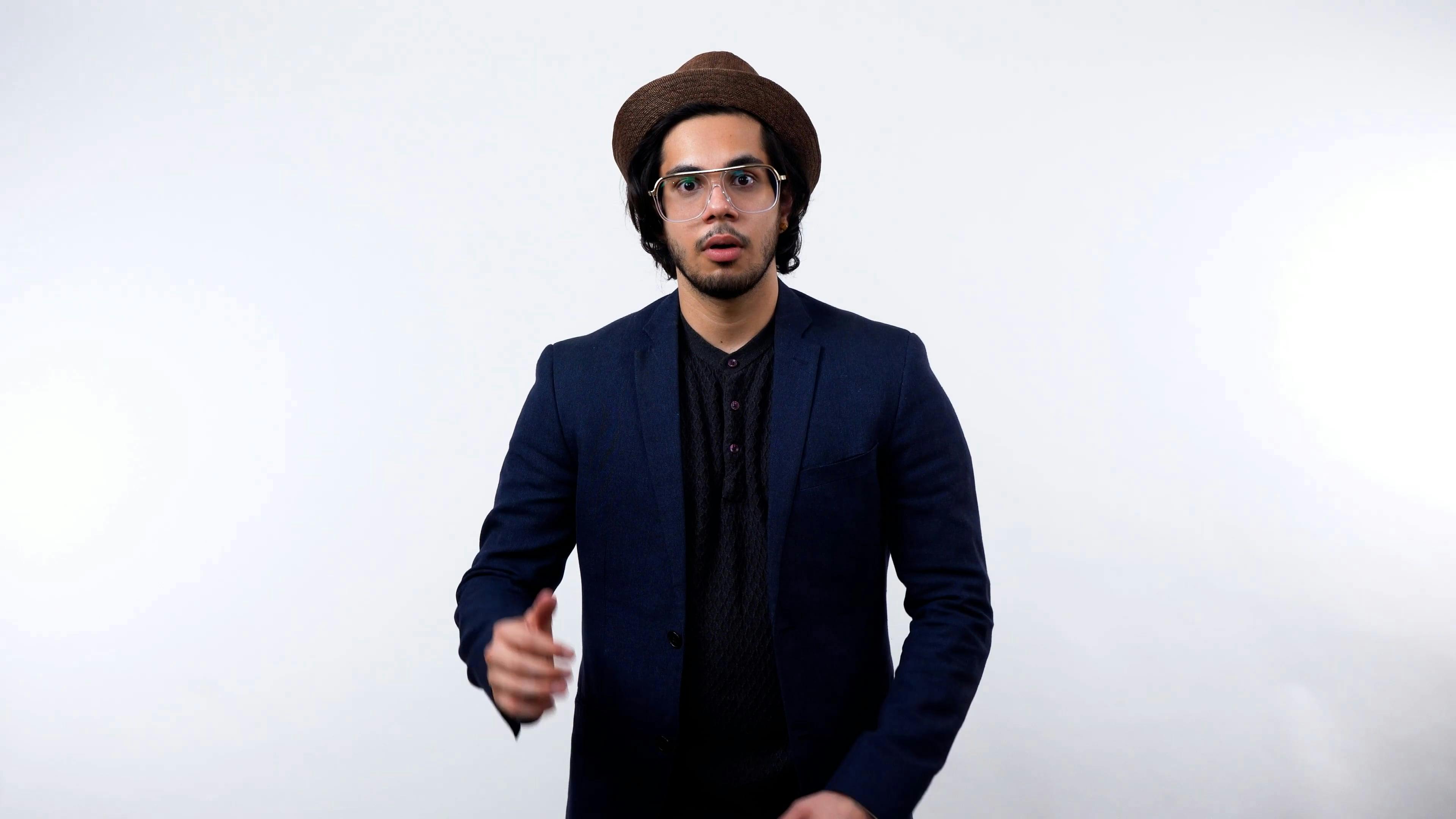 A Man Nodding his Head and Doing Facial Expressions Free Stock Video ...