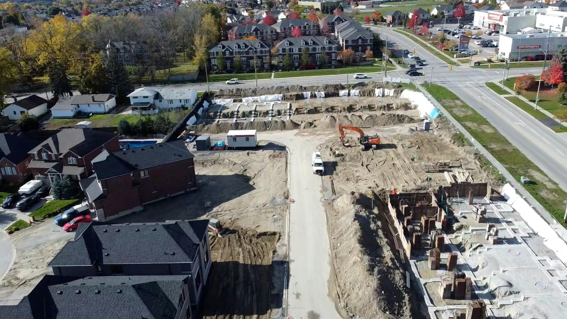 Drone Footage of a Construction Site in a Suburban Area Free Stock ...