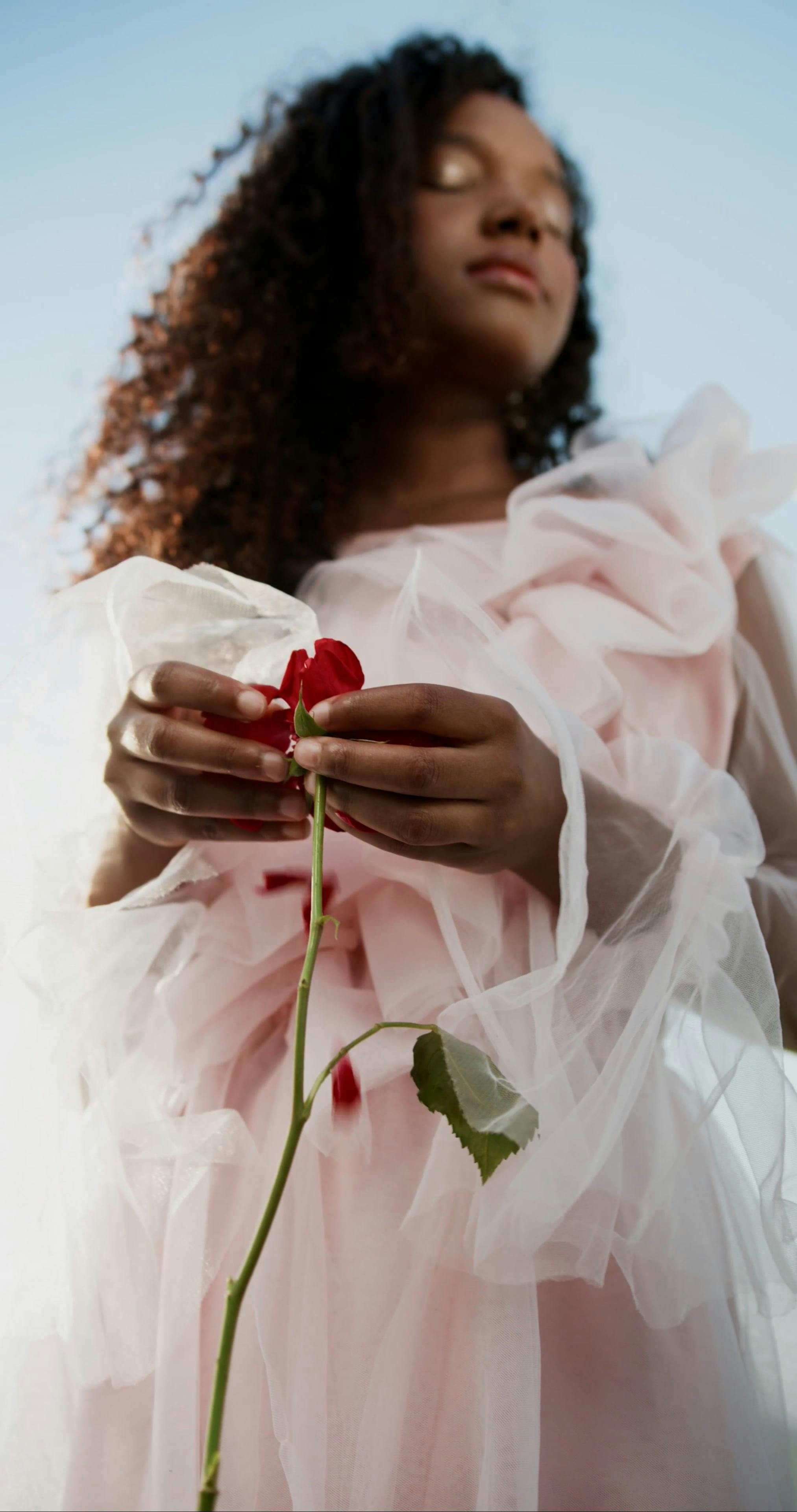 A Young Woman Dropping Flower Petals Free Stock Video Footage, Royalty ...