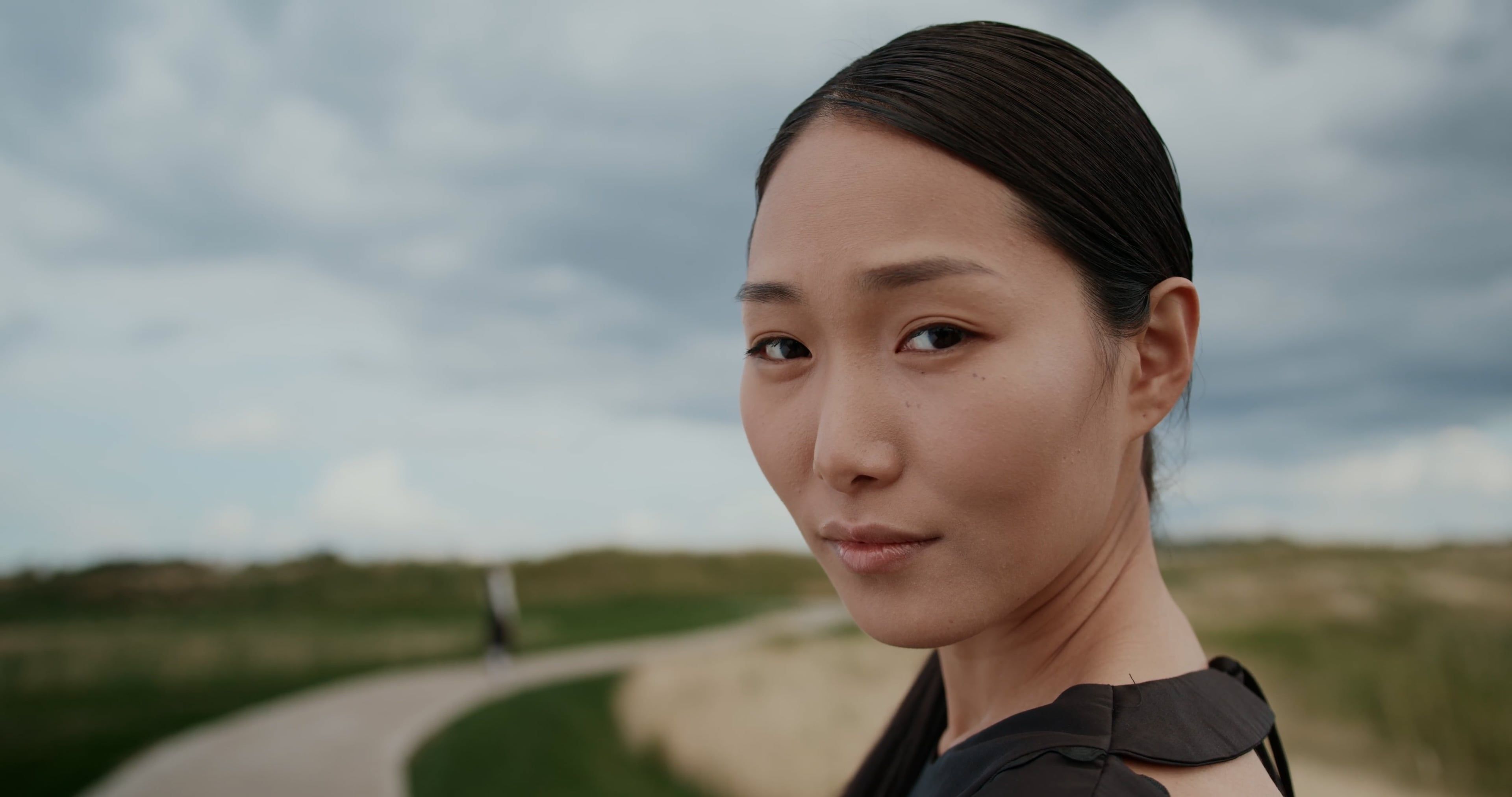 Woman Standing on Sidewalk and Turning Head Free Stock Video Footage ...