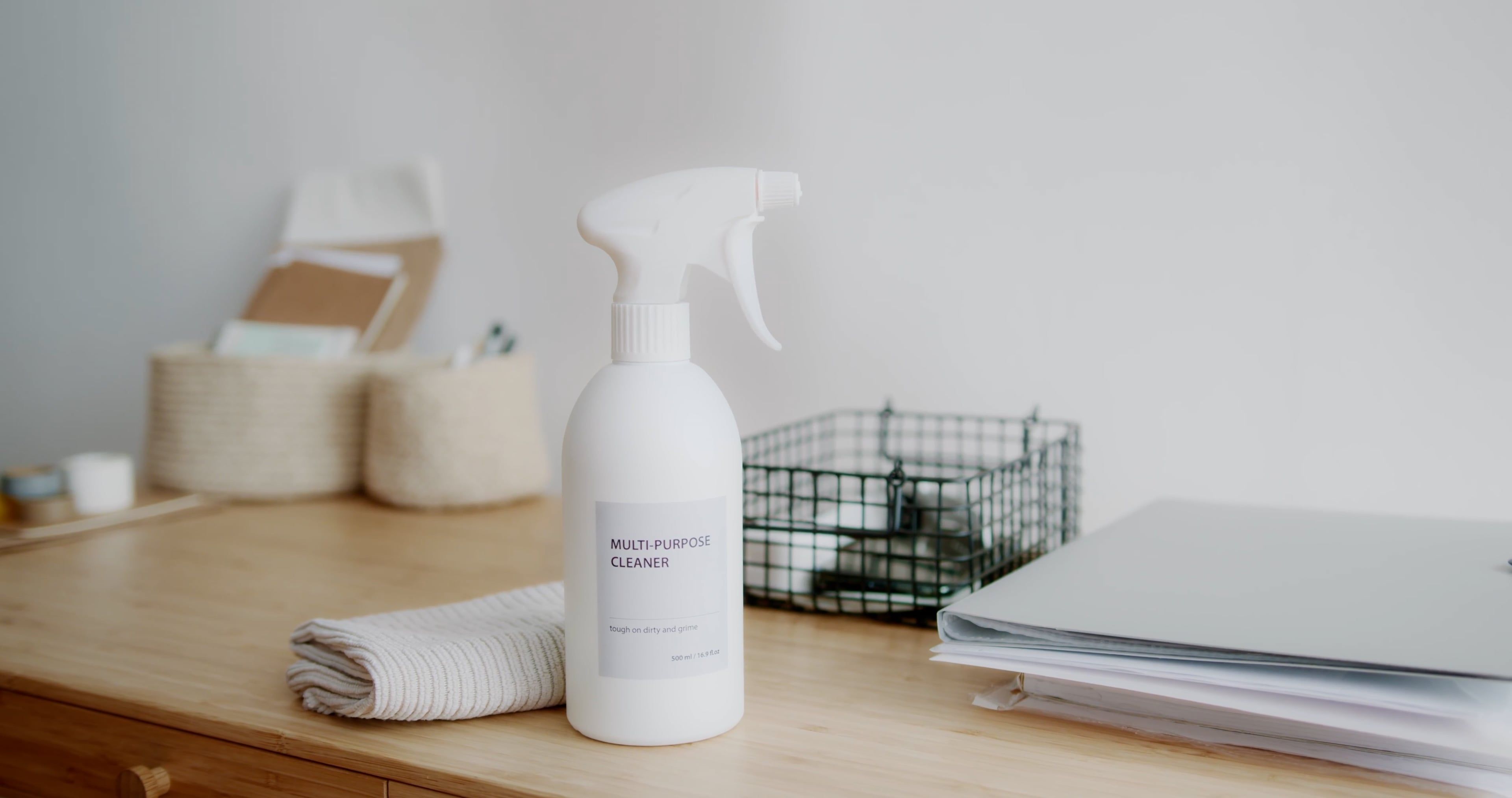 A Person Using a Cleaning Product on a Desk Free Stock Video Footage ...