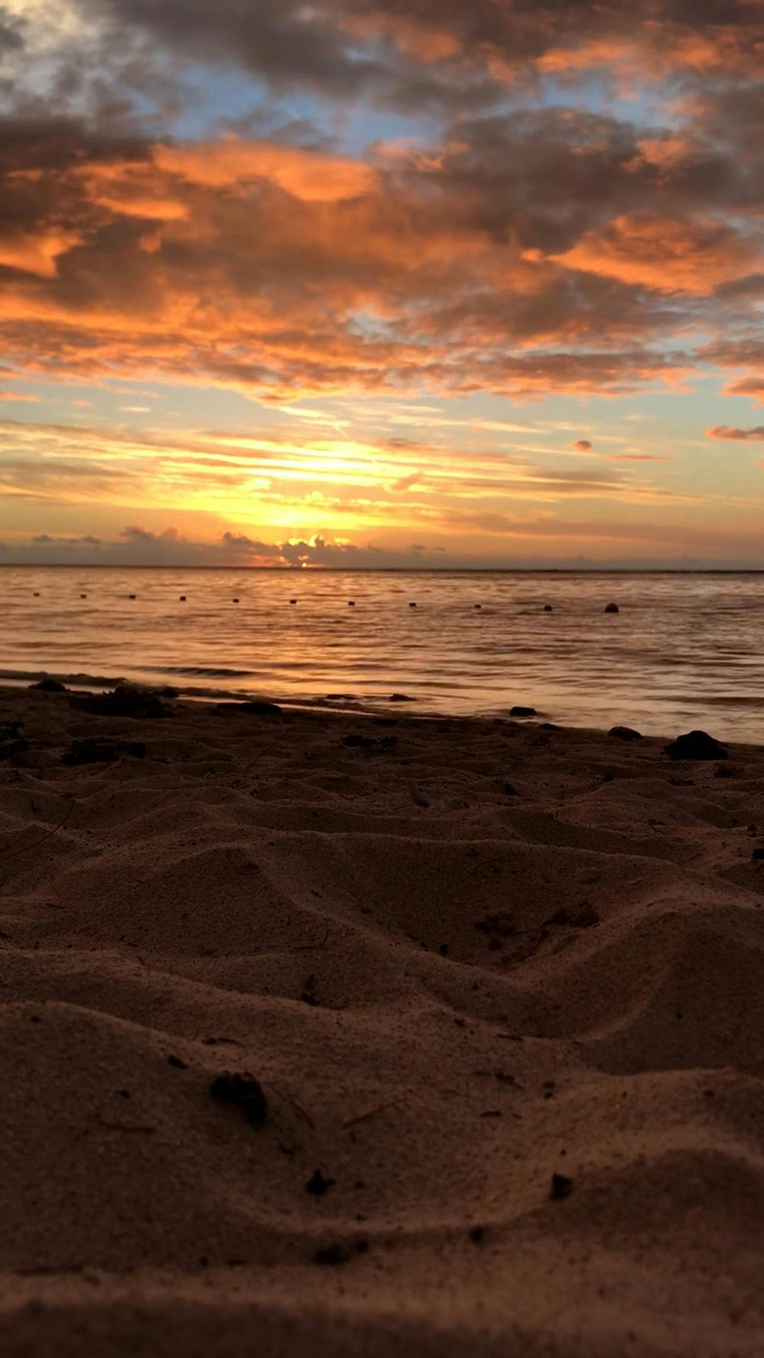 Red Sunrise over Beach · Free Stock Video