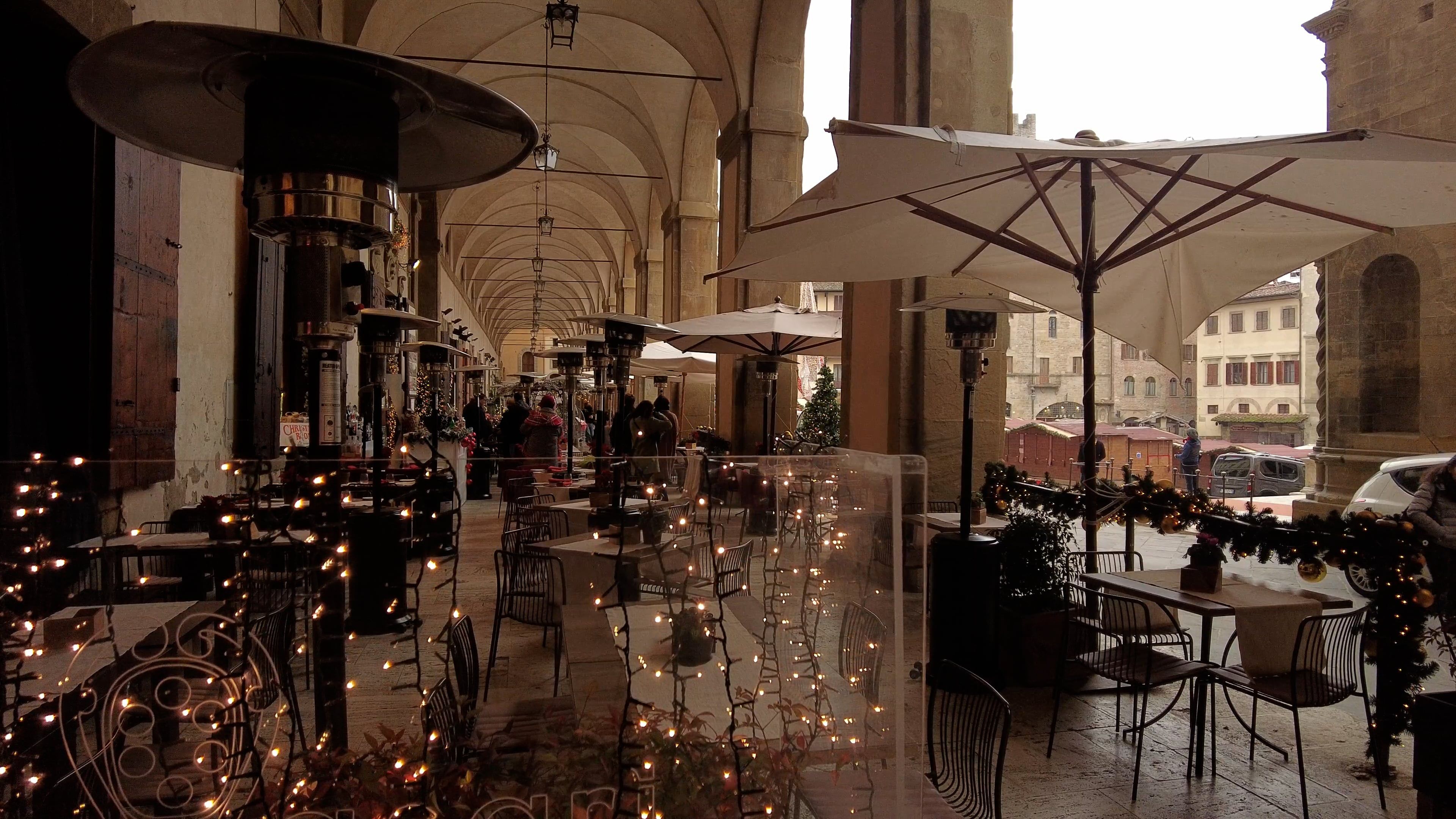 Decorated Cafes Outdoors in Arezzo Free Stock Video Footage, Royalty ...