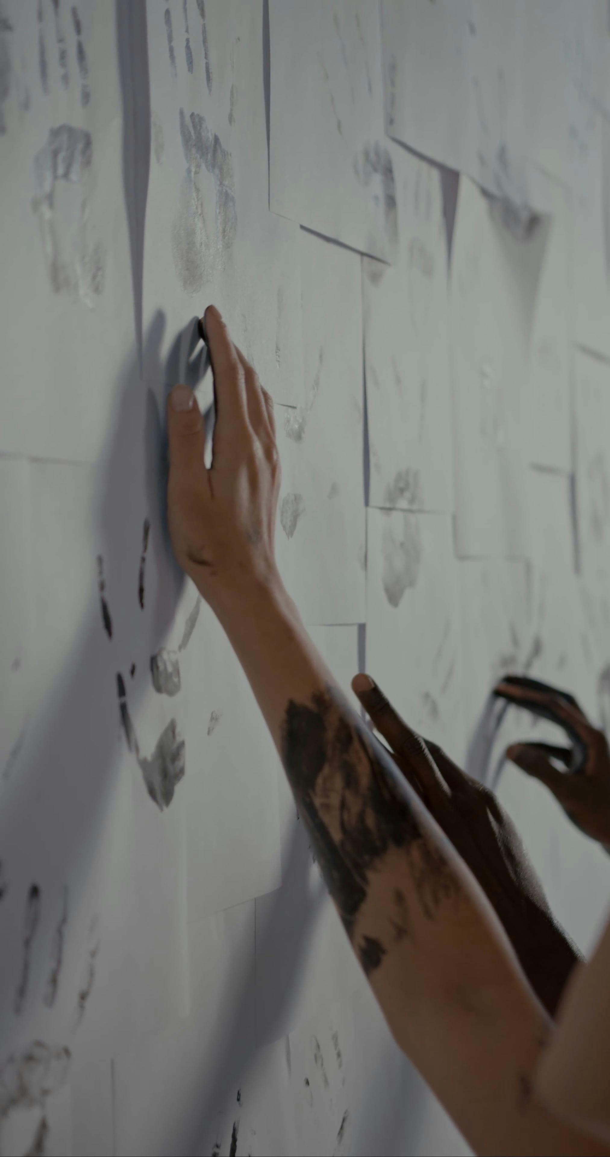 Hands Leaving Hand Prints on Papers Free Stock Video Footage, Royalty ...