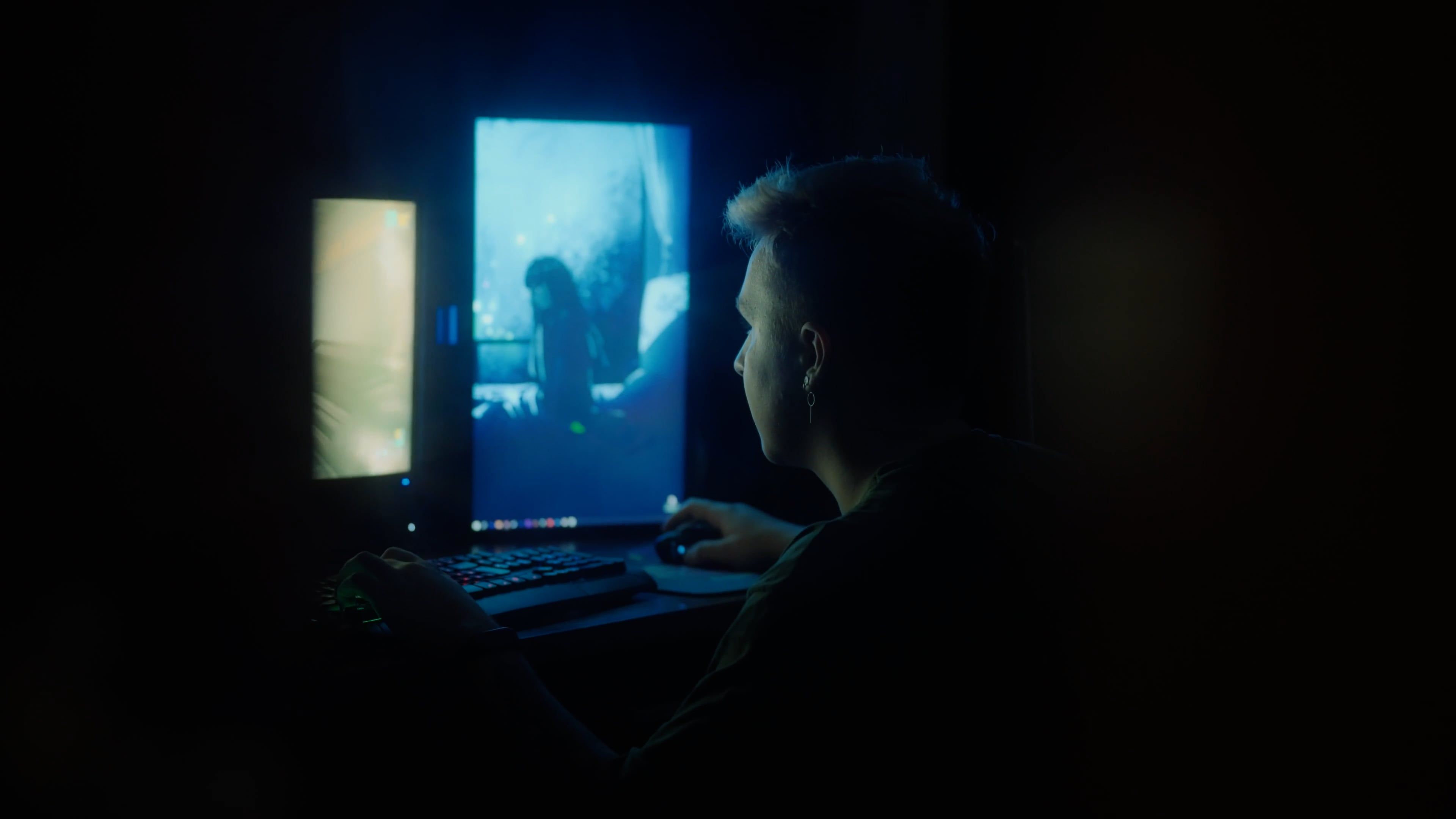 Man Playing Video Game at Night Free Stock Video Footage, Royalty-Free ...