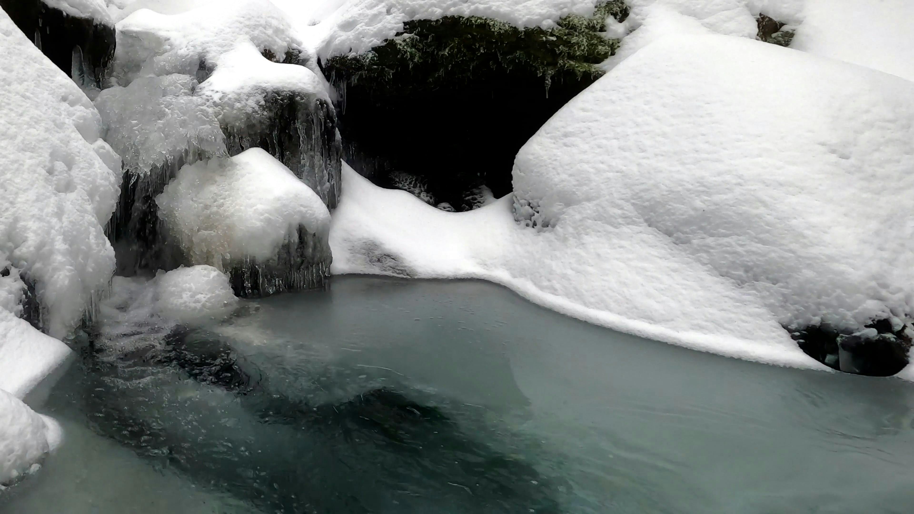 Stream in Winter Free Stock Video Footage, Royalty-Free 4K & HD Video Clip