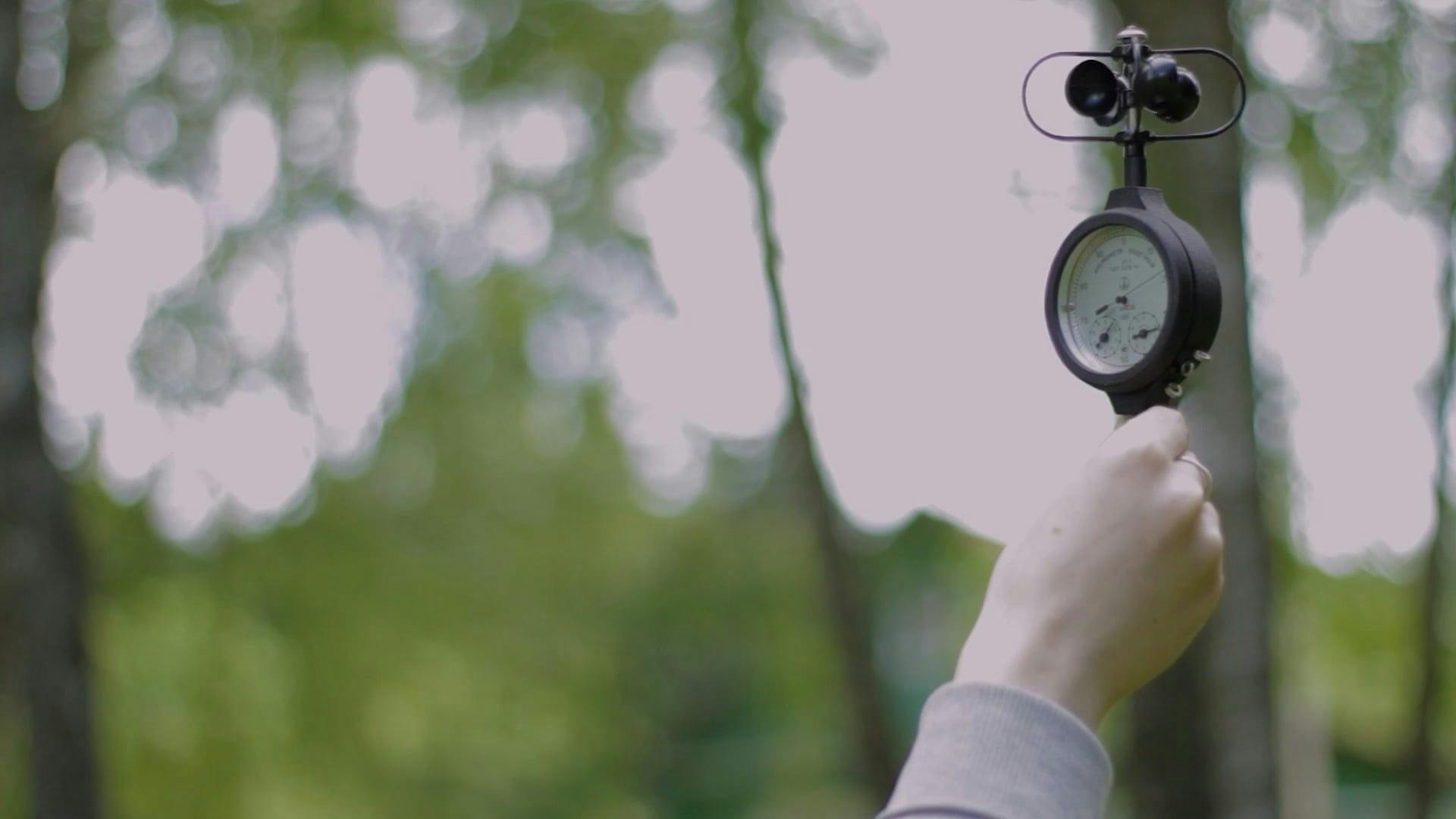 Female HandHolding Anemometer to Measure Wind Speed Free Stock Video ...