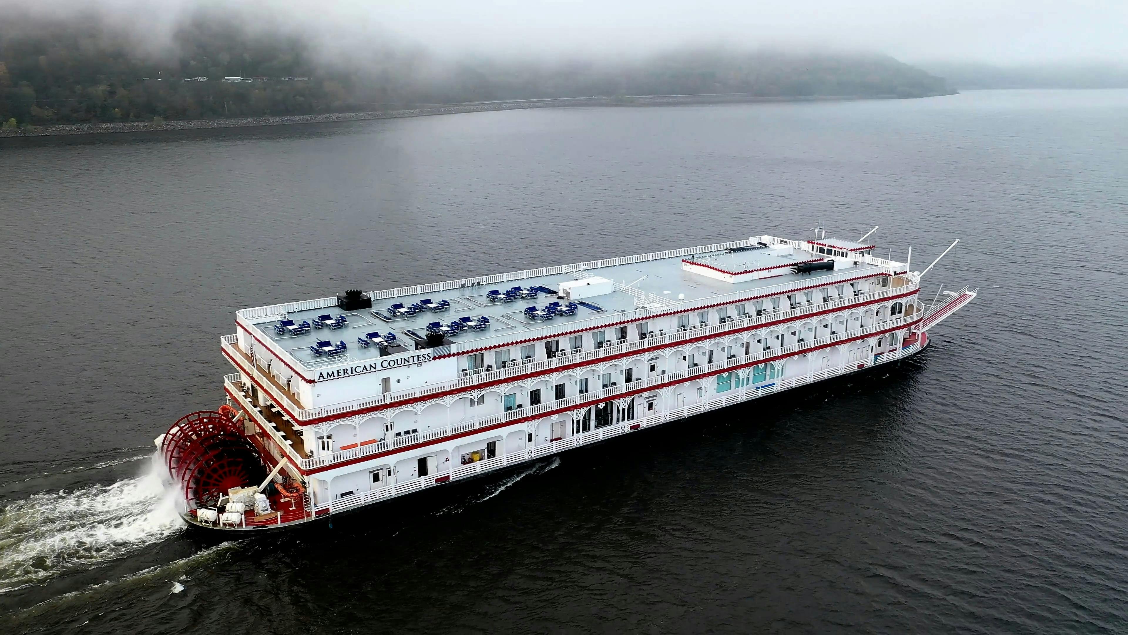 Drone Footage of a Riverboat Cruise Free Stock Video Footage, Royalty ...