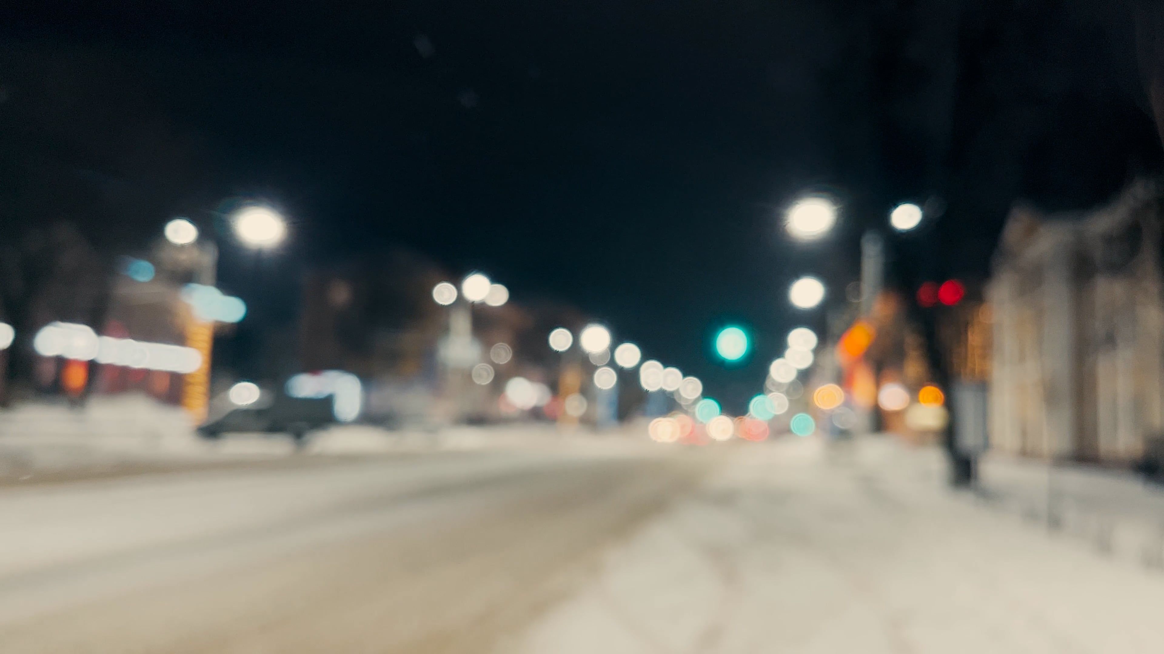 City Street at Winter Night Free Stock Video Footage, Royalty-Free 4K ...