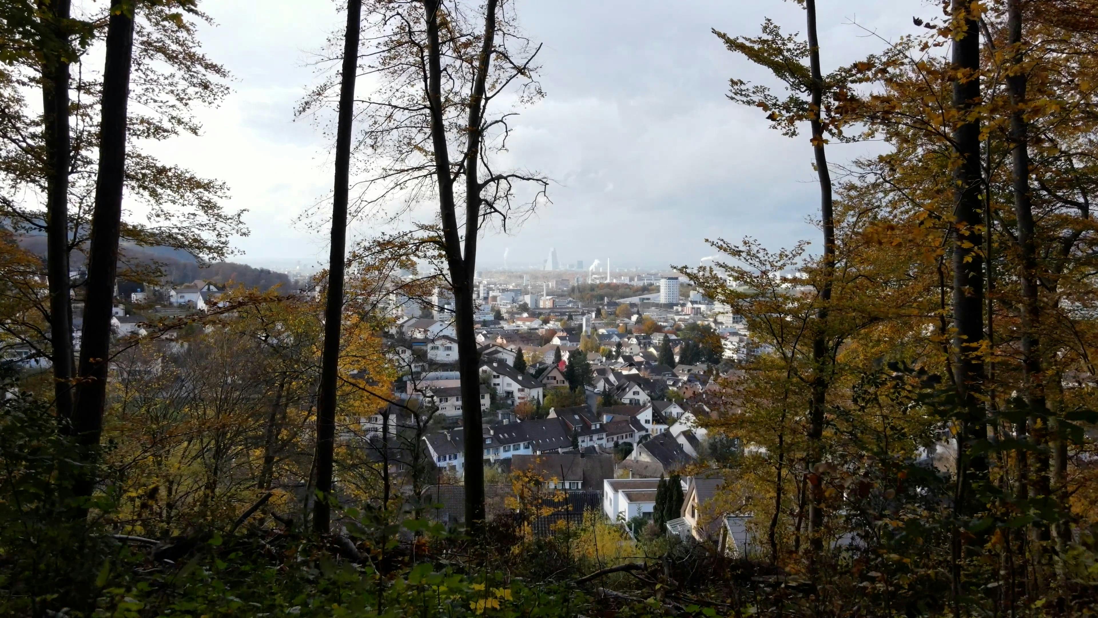 Drone View of the City of Basel in Switzerland Free Stock Video Footage ...