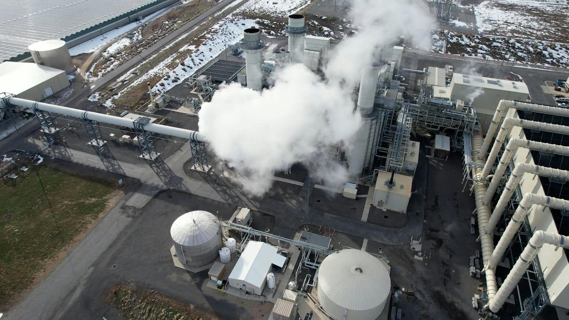 High Angle View of Steam Rising From Power Plant Free Stock Video ...