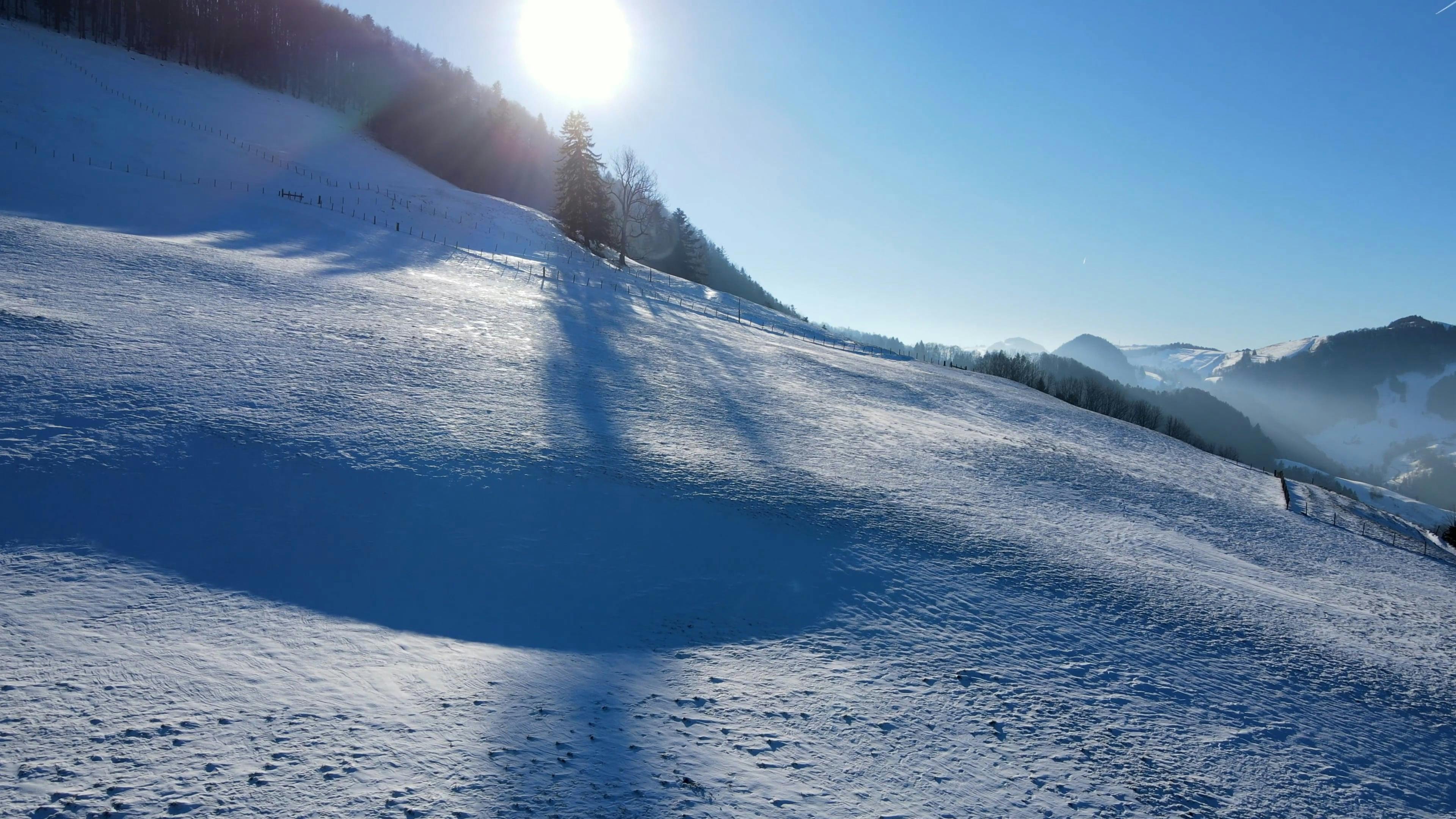 Drone Footage of Snow Covered Landscape Free Stock Video Footage ...