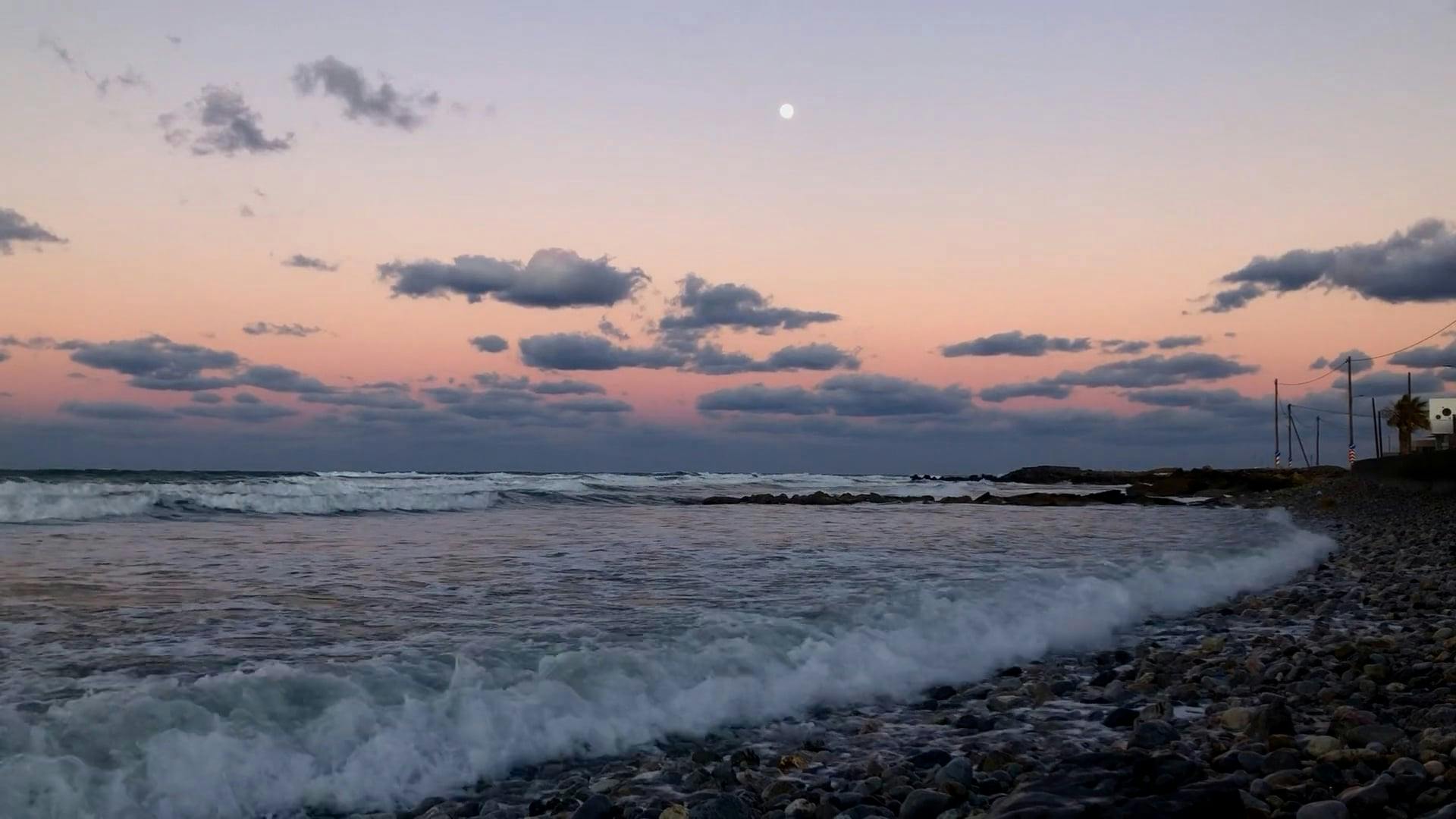 Full Moon over Sea at Dawn Free Stock Video Footage, Royalty-Free 4K ...