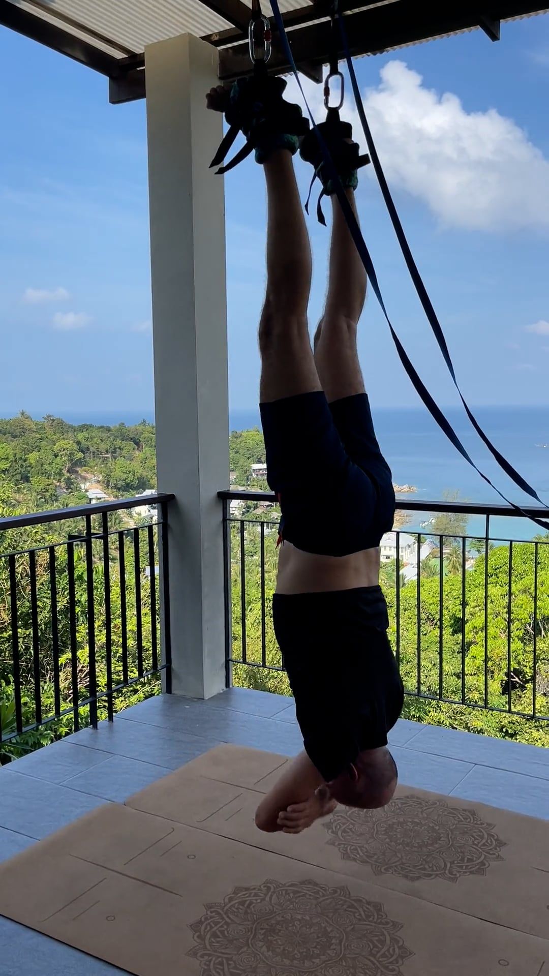 A man doing a yoga pose on a trampoline Free Stock Video Footage ...