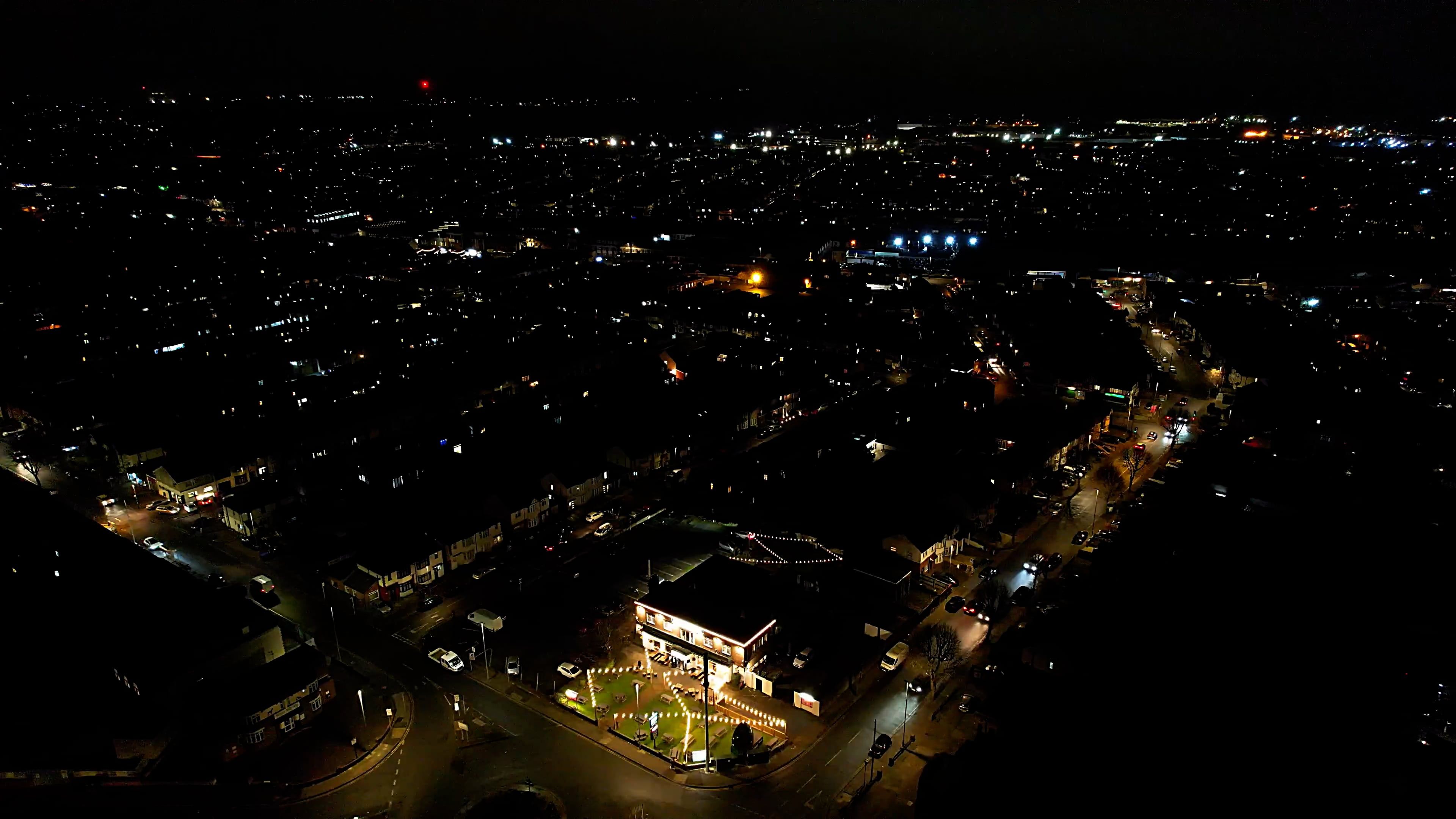 Drone View of Dark City at Night Free Stock Video Footage, Royalty-Free ...