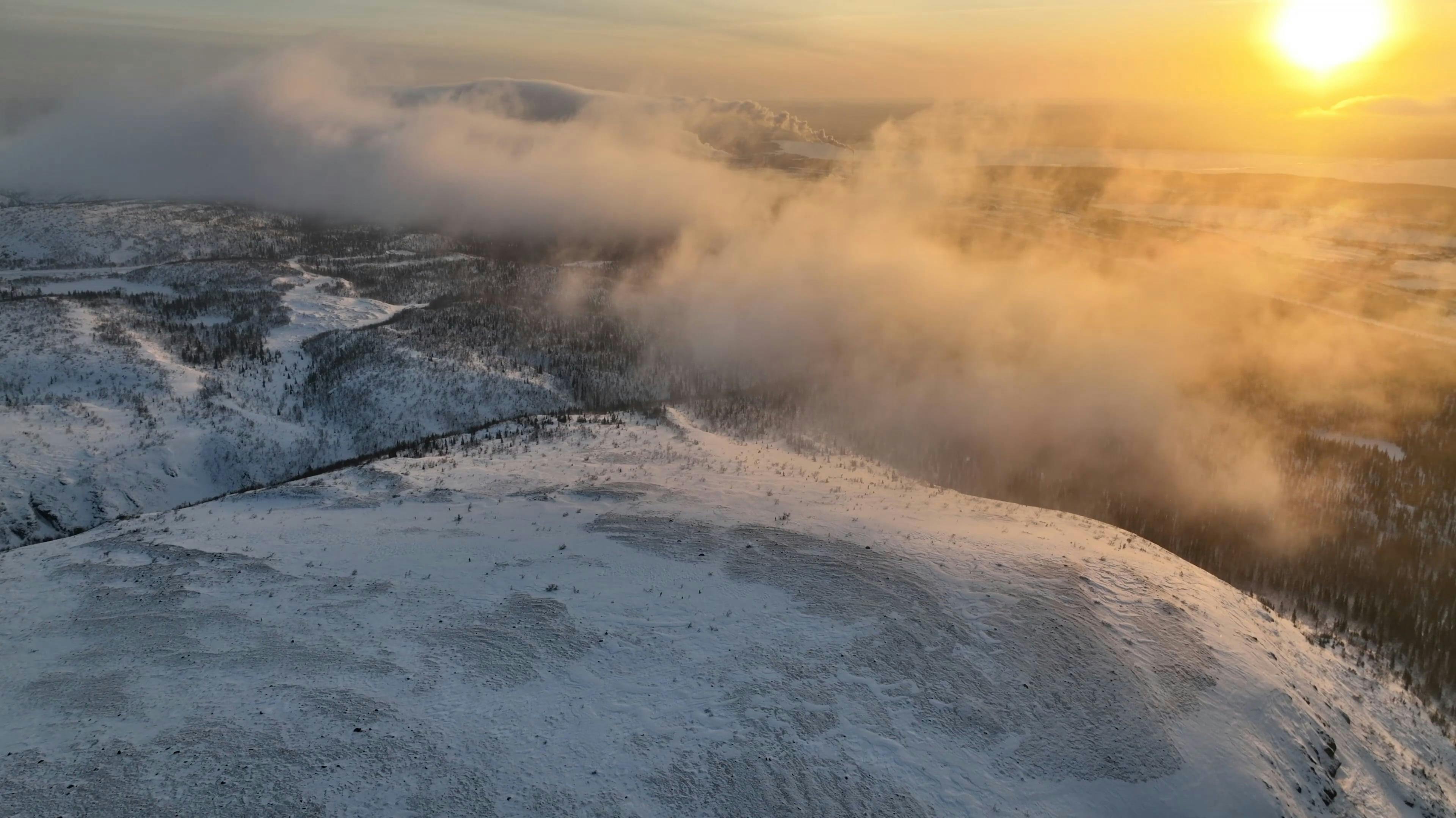 Sunlight and Clouds over Hills in Winter Free Stock Video Footage ...