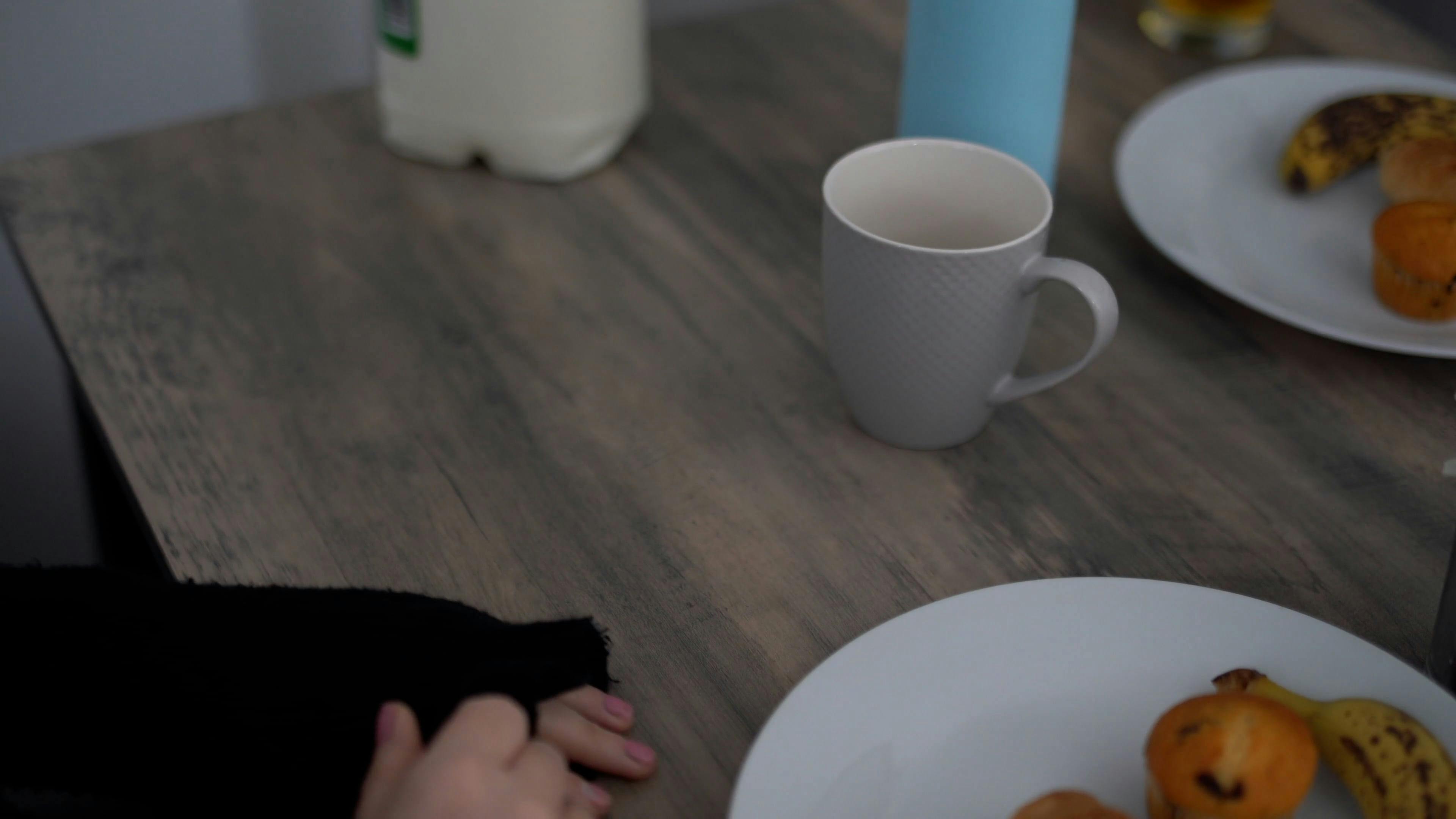 Woman Eating Breakfast and Taking Morning Pills Free Stock Video ...