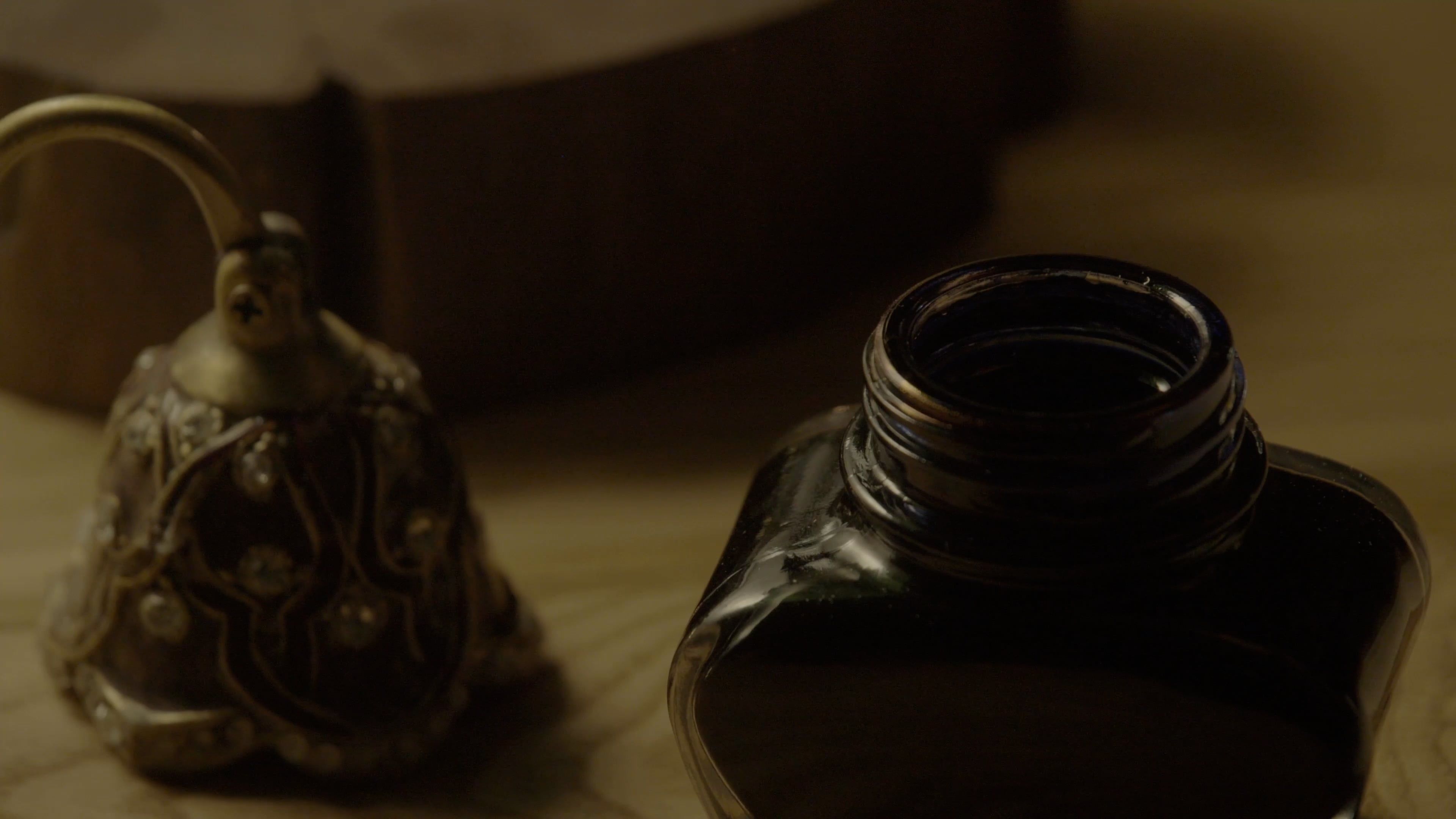 Close up on Ink Bottle · Free Stock Video