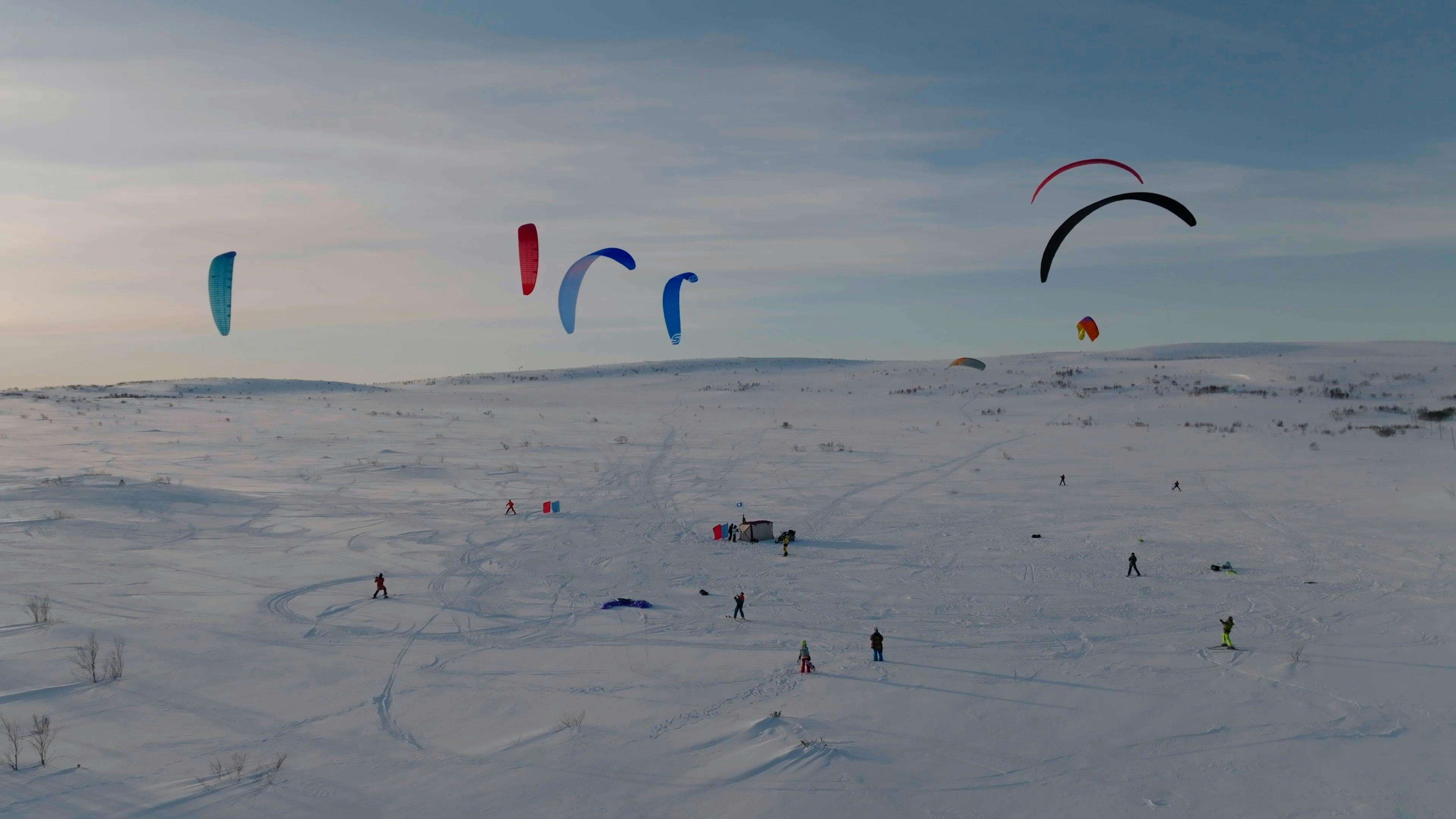 People with Kites over Snow Plain Free Stock Video Footage, Royalty ...