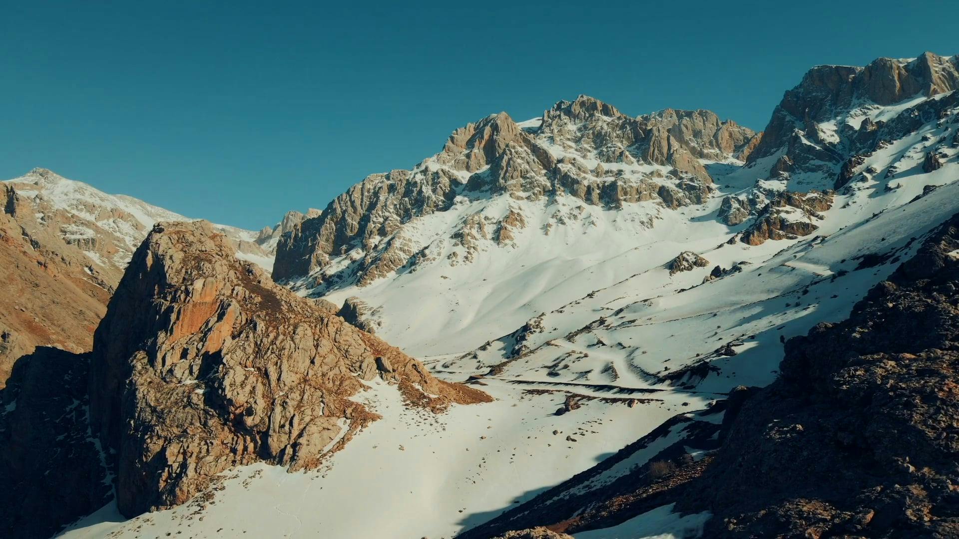 Sunlight and Shadow on Mountain Slopes Free Stock Video Footage ...