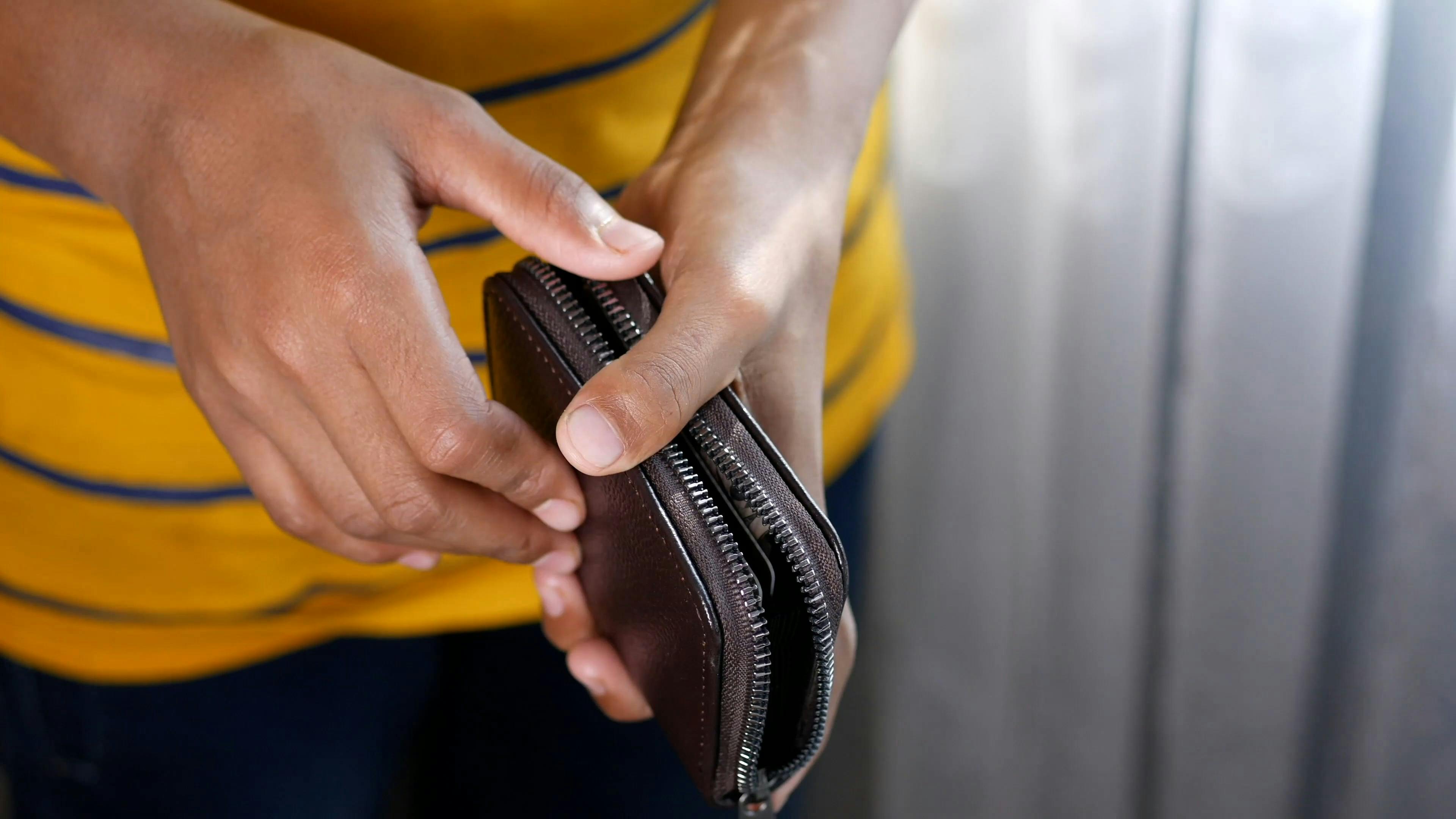 Close up on Hands Opening Wallet and Showing Cards Free Stock Video ...