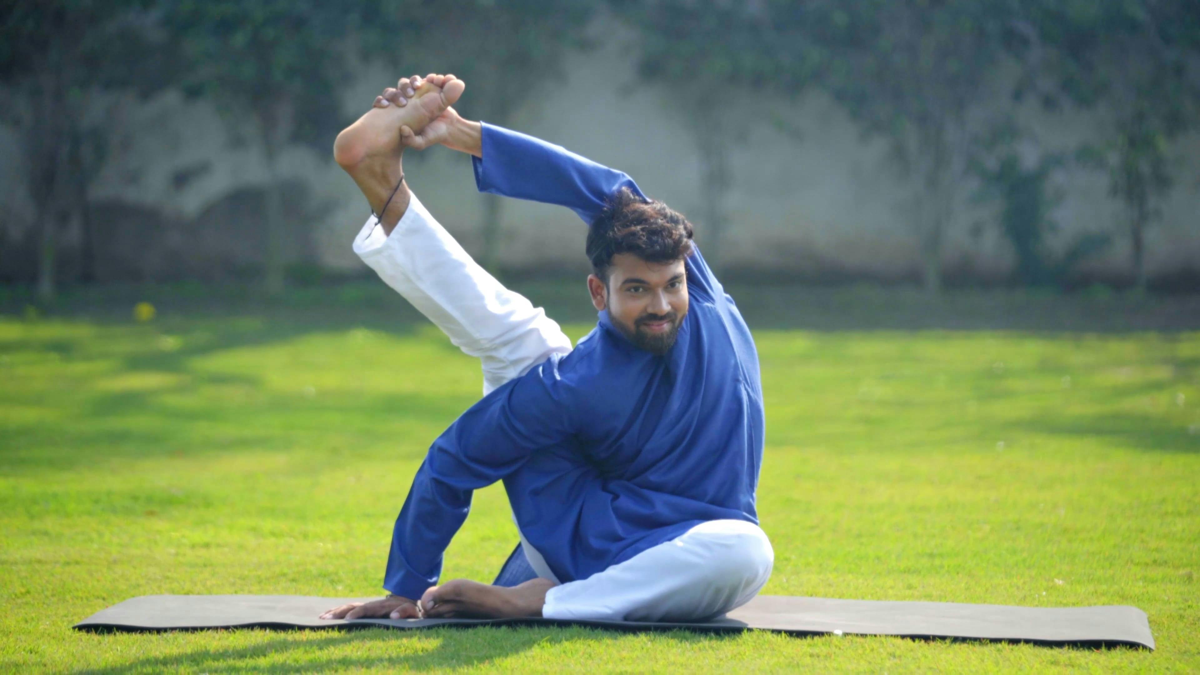 A Man Doing a Yoga Pose Free Stock Video Footage, Royalty-Free 4K & HD ...
