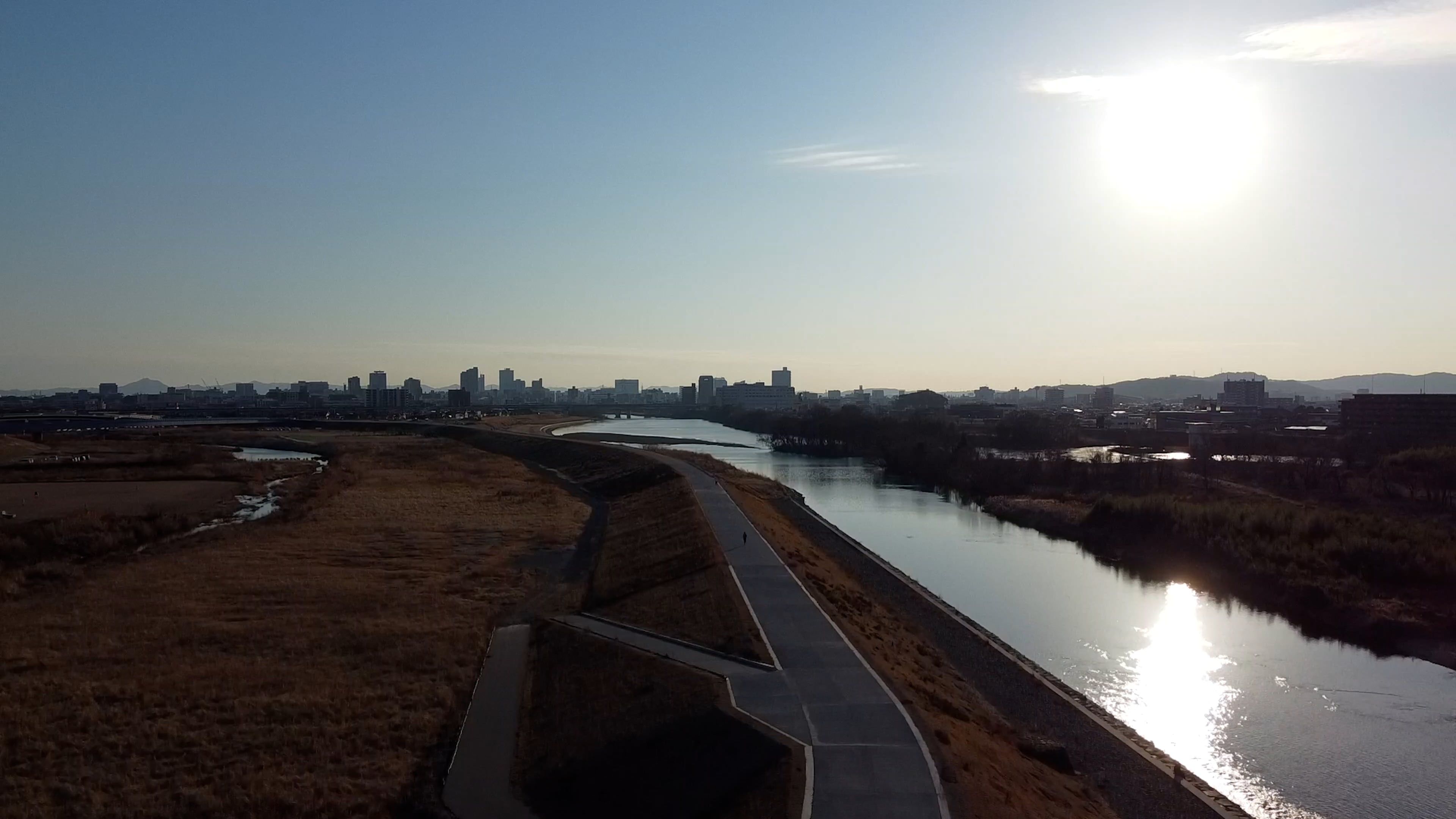 Aerial View of Sidewalk and River in City Free Stock Video Footage ...