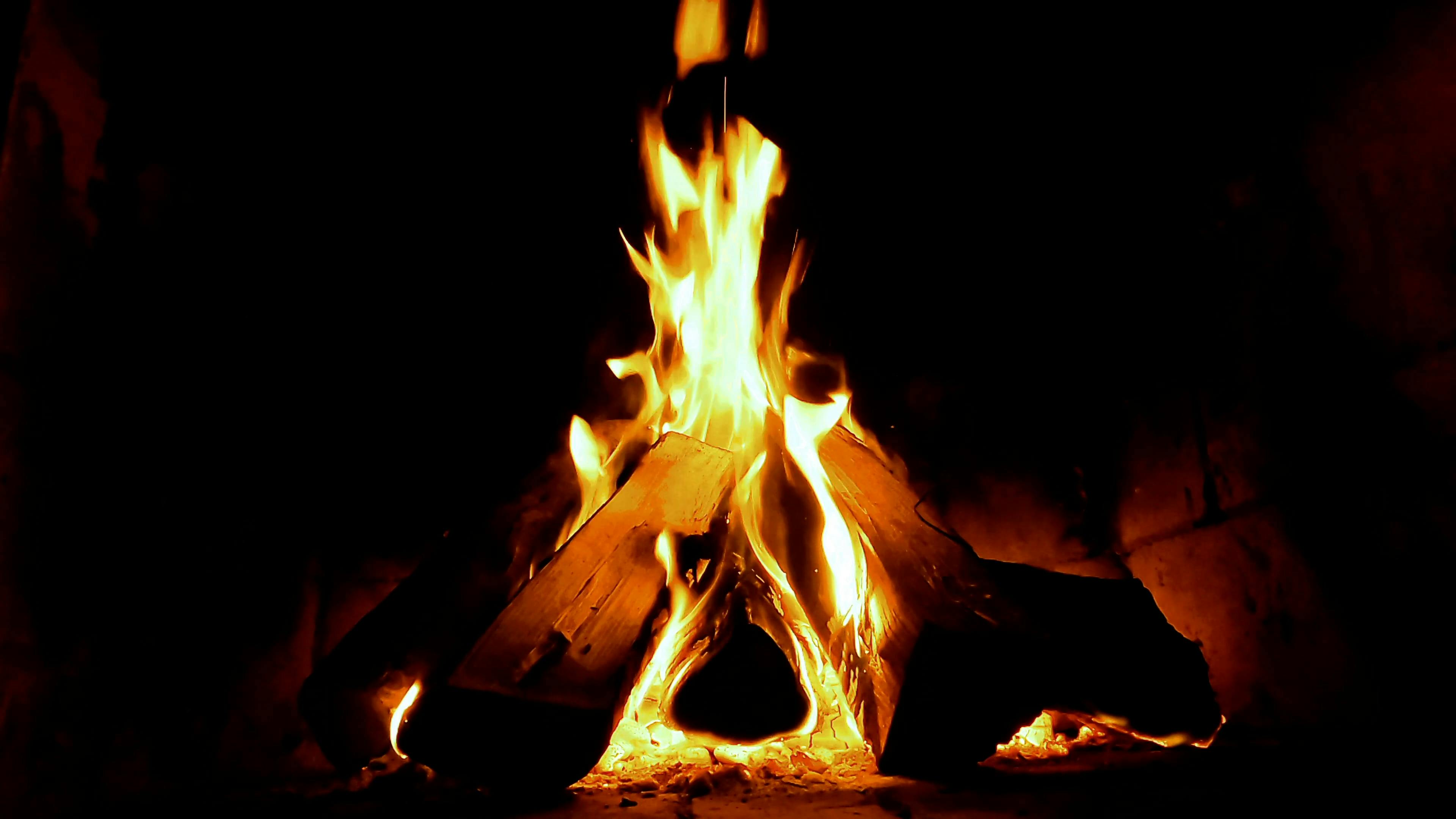 The Flame Of Burning Fire Woods In A Fireplace Free Stock Video Footage ...