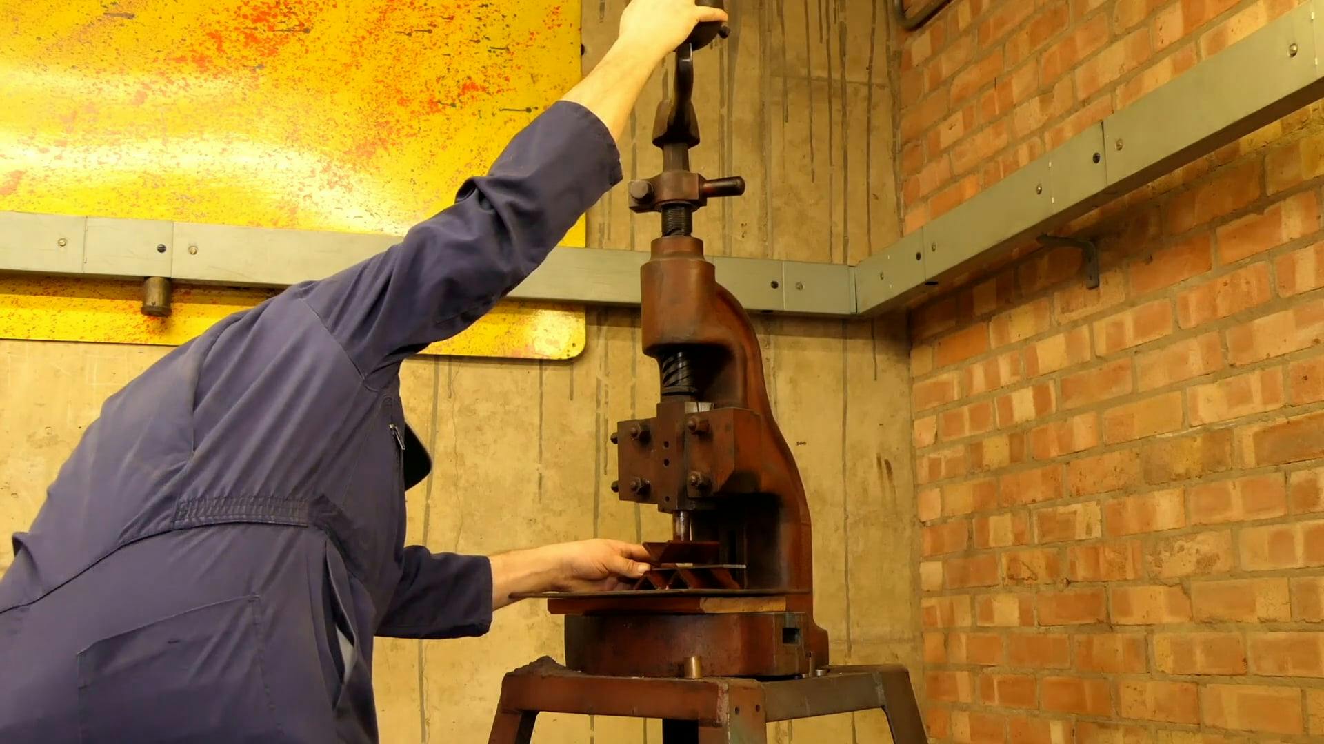 Elderly Man Working with Fly Press Free Stock Video Footage, Royalty ...