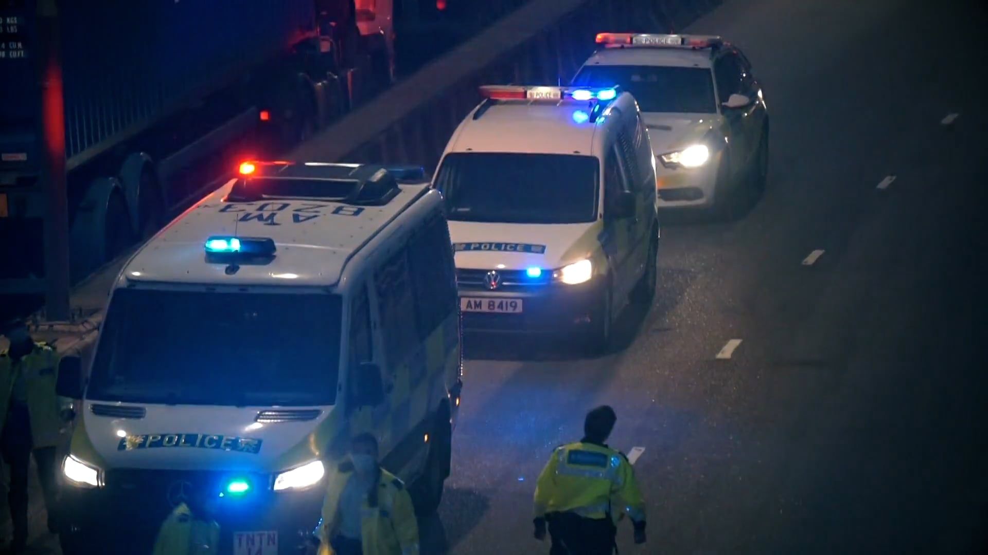 Police Officers and their Vehicles in the Street at Night · Free Stock ...
