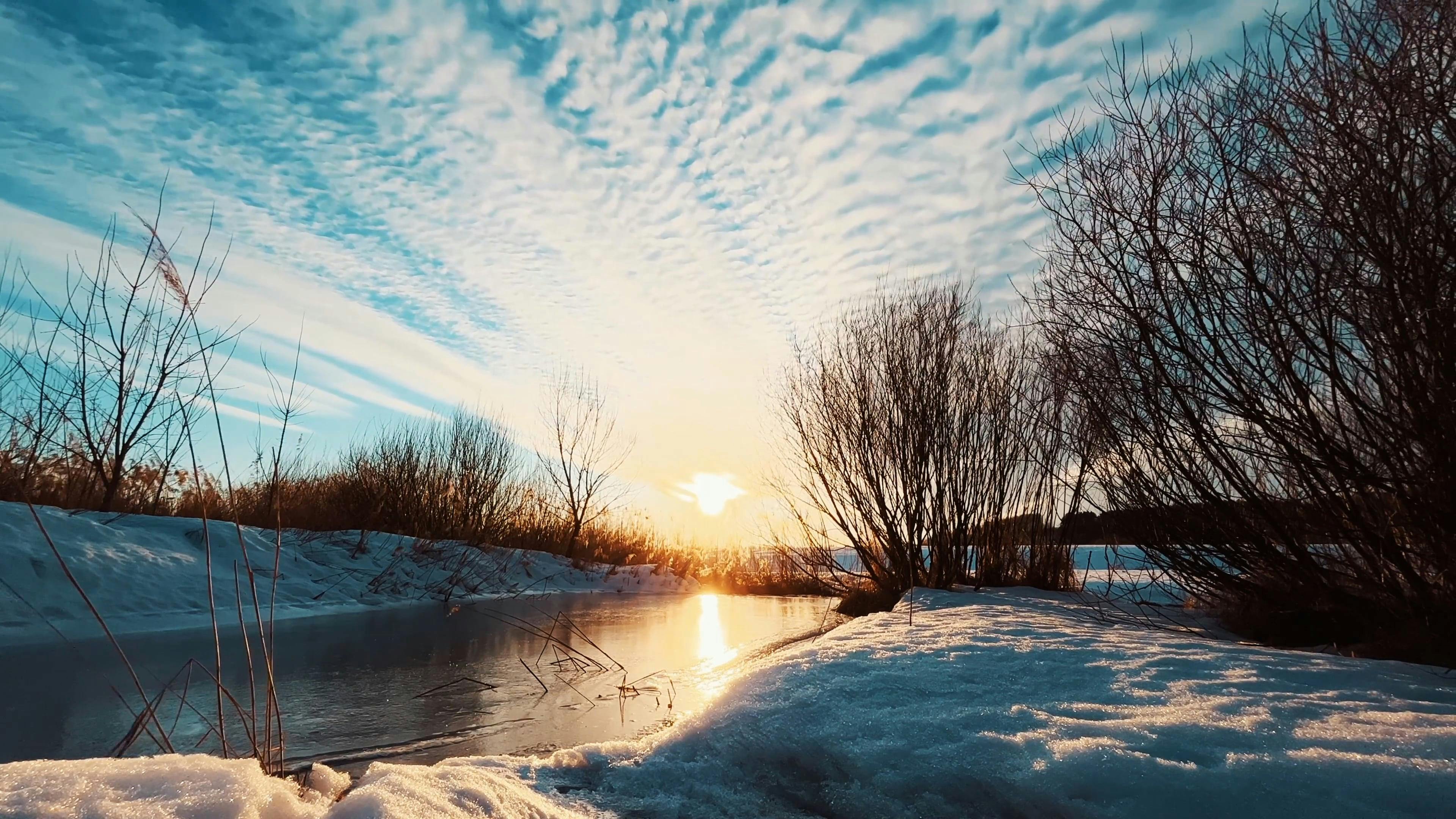 Time Lapse of Clouds during Sunset in Winter Free Stock Video Footage ...
