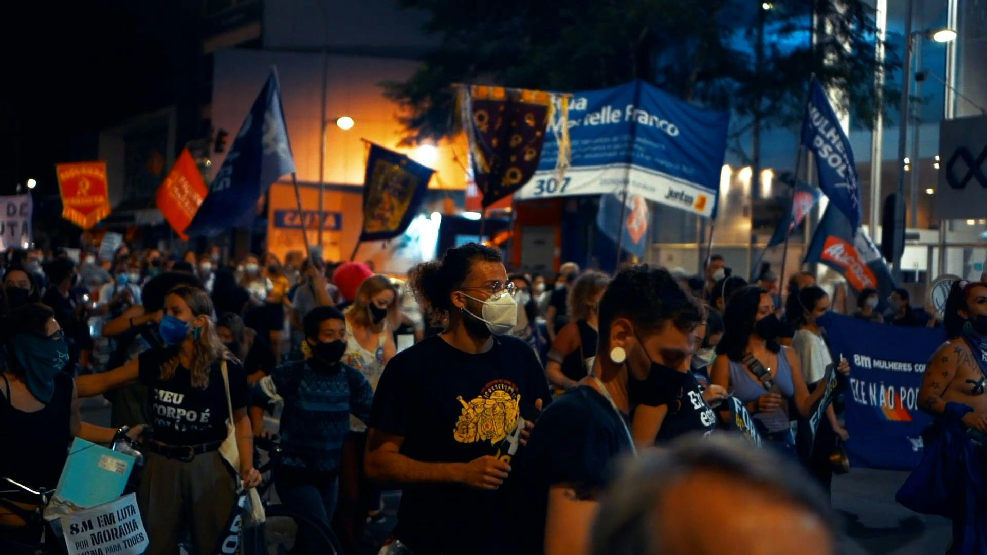People with Flags Protesting in City Free Stock Video Footage, Royalty ...